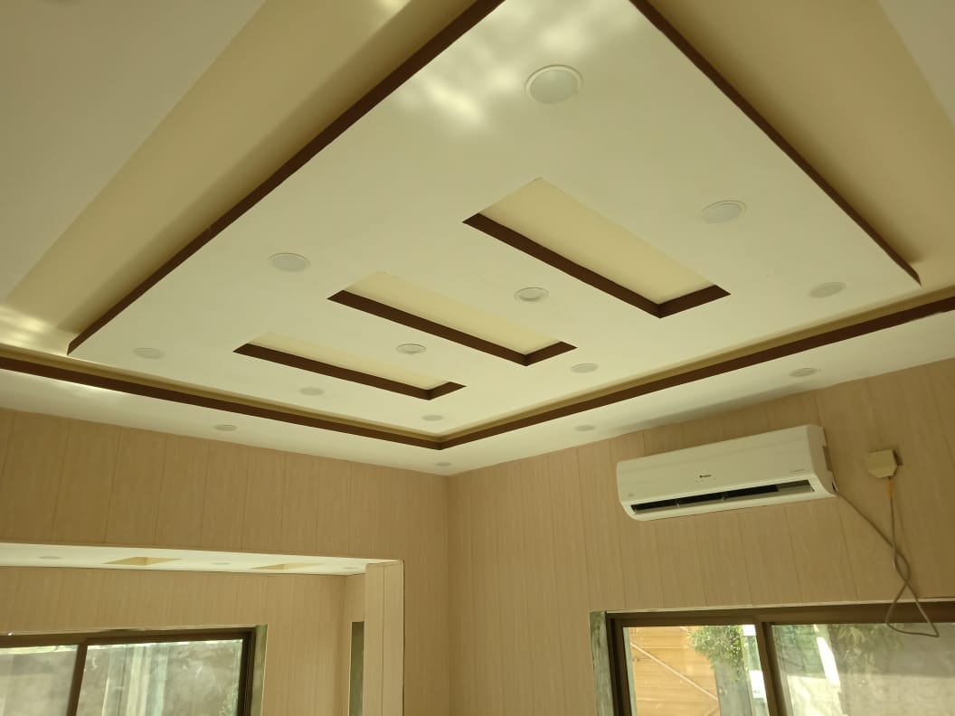 Multi Cutout Simple False Ceiling Design for Living Room
