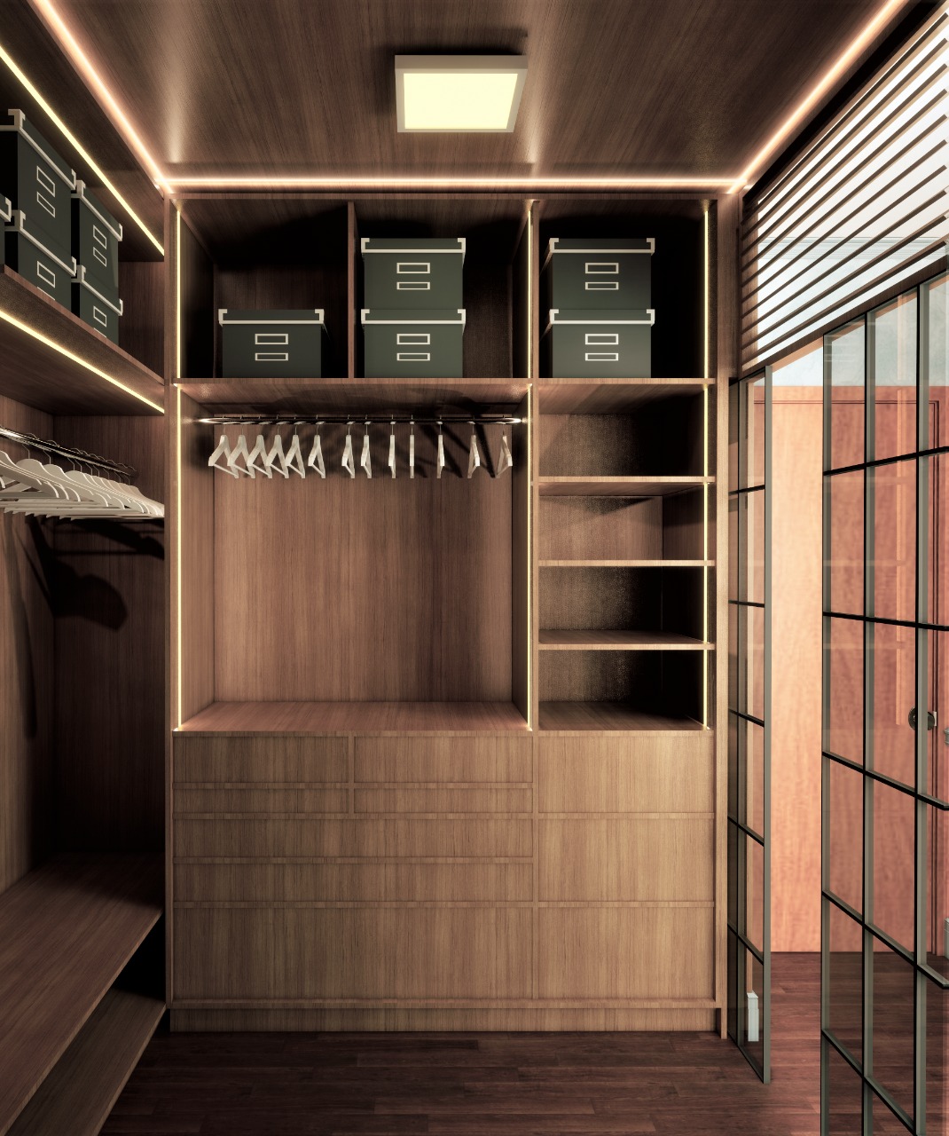 Wardrobe design with ample storage and modern appeal