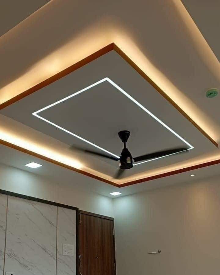 Dark Cozy and Fresh PVC False Ceiling Design for Bedroom