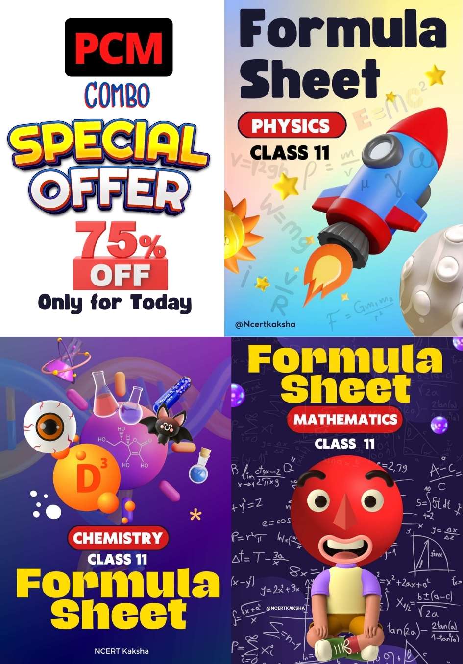 # Class 11 Physics, Chemistry & Mathematics Formula Sheet Pdf