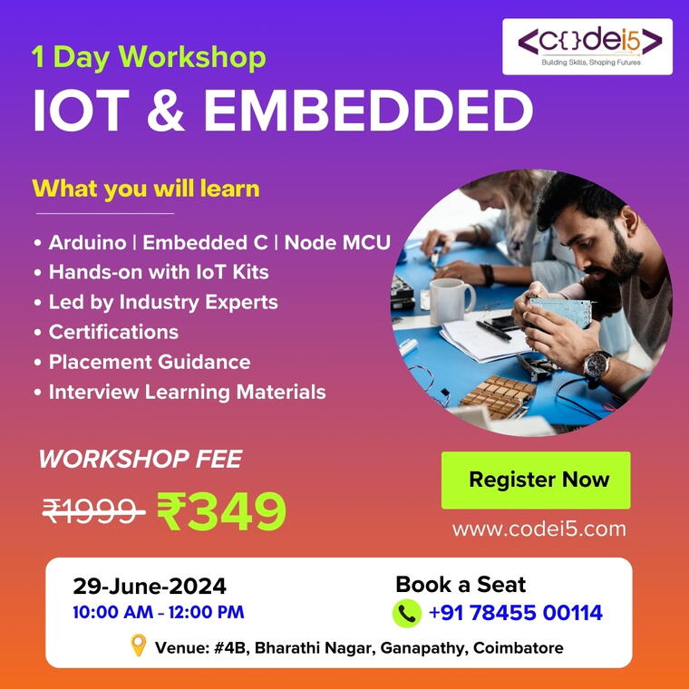 Codei5 Academy & Cloudi5 Technologies together conducts the one day IoT ...