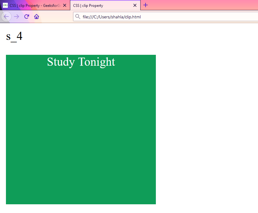 CSS clip Property - Studytonight