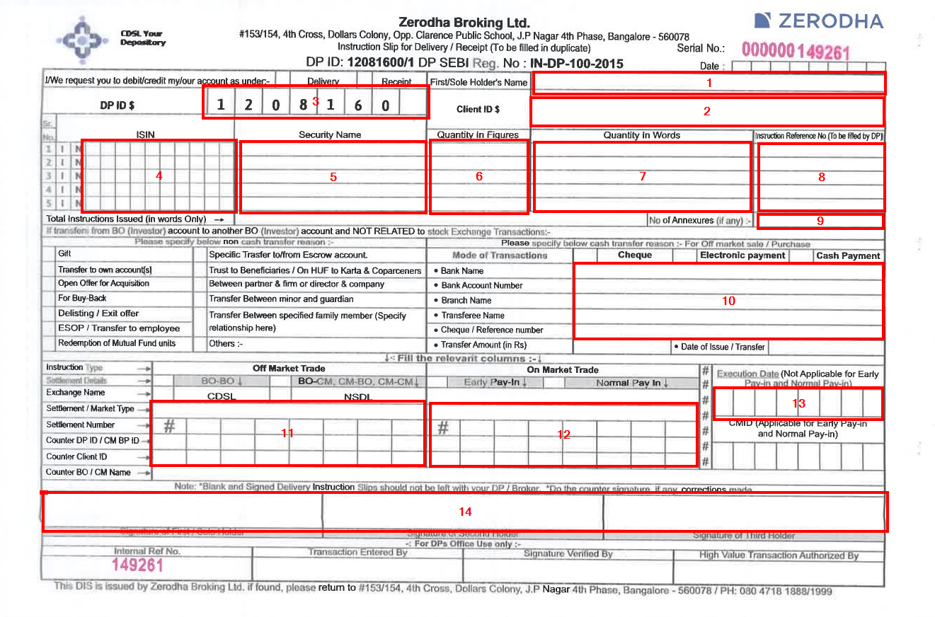 How to fill a Delivery Instruction Slip (DIS)?