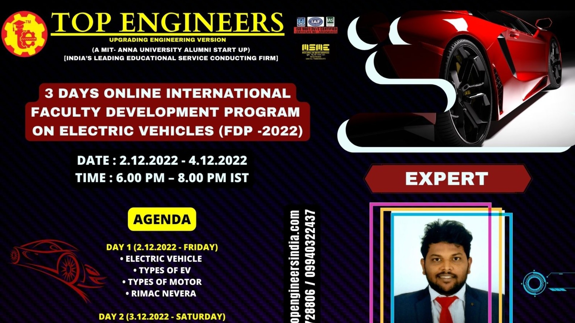 3 DAYS ONLINE INTERNATIONAL FACULTY DEVELOPMENT PROGRAM ON ELECTRIC ...