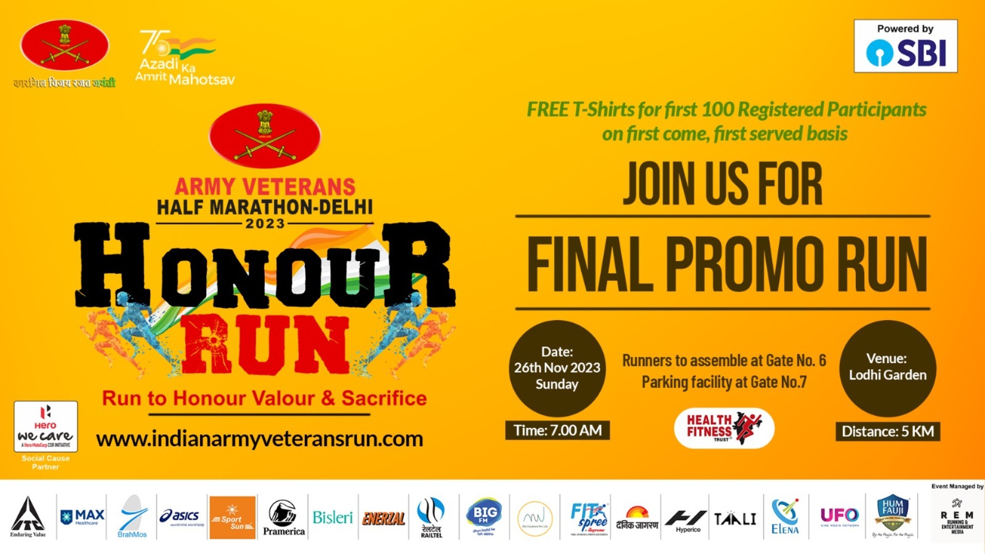 FINAL PROMO RUN for INDIAN ARMY VETERANS HALF MARATHON Tickets by R.E.M ...