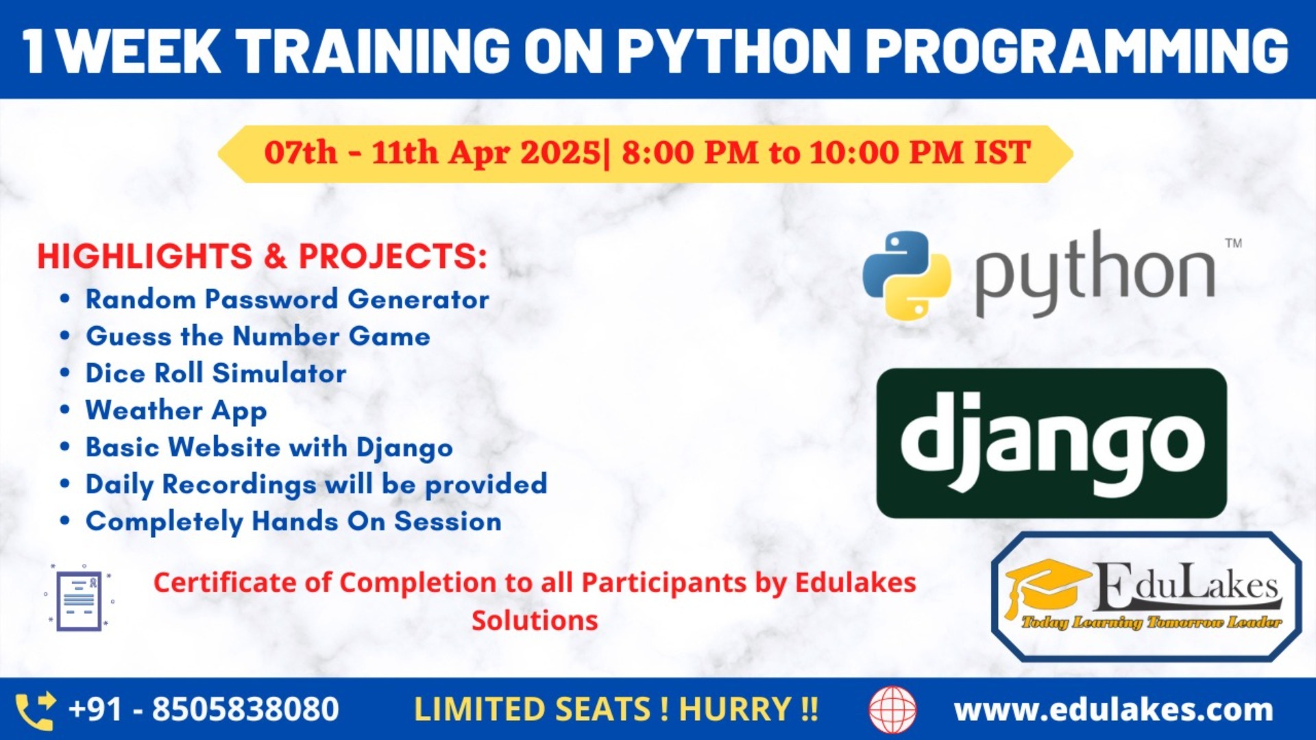 Live Online Training FDP/Internship on Data Analysis With Python ...