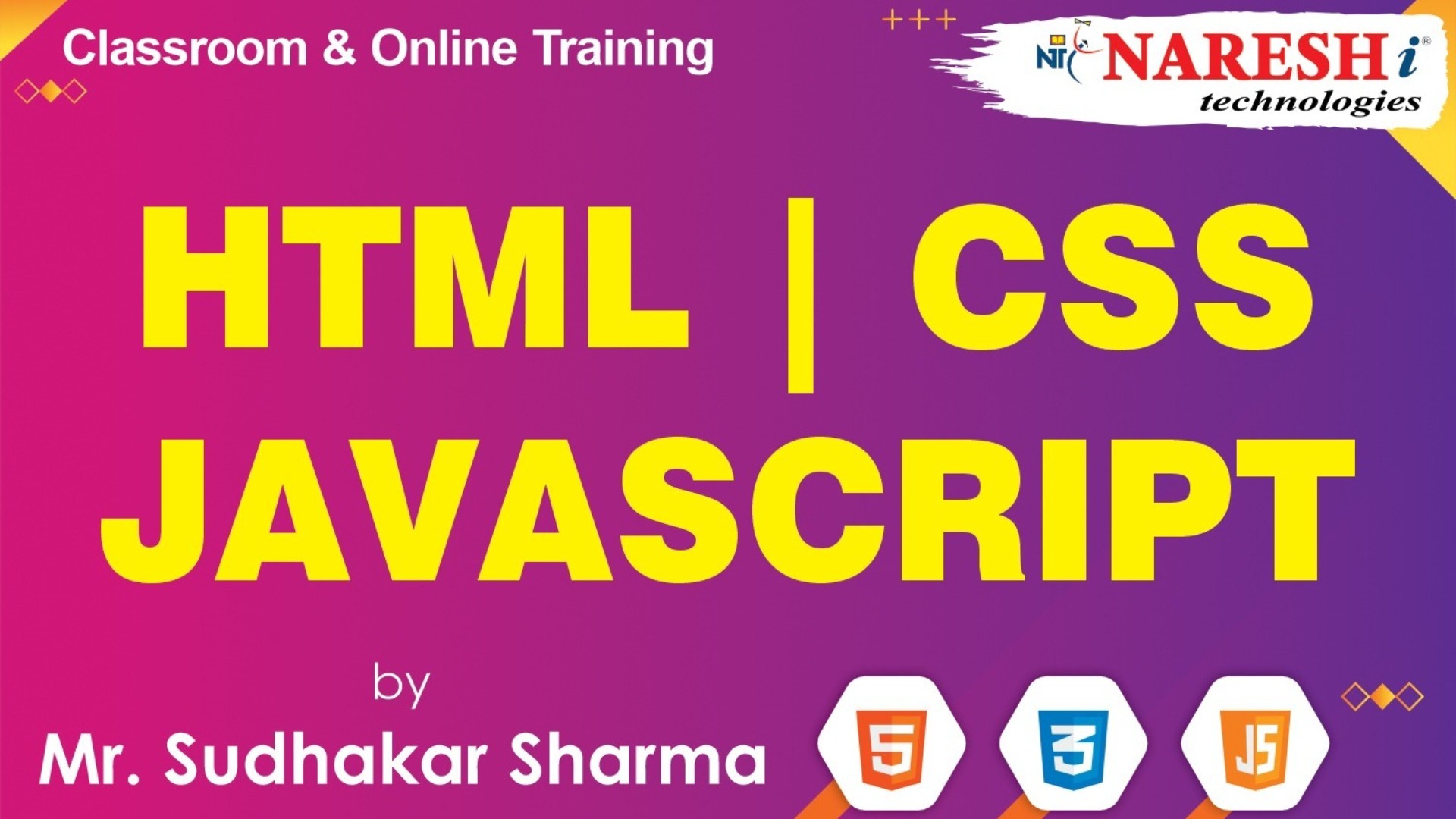 Free Demo on Html CSS JavaScript Training by Mr. Sudhakar Sharma - NareshIT Tickets by Tejaswini ...