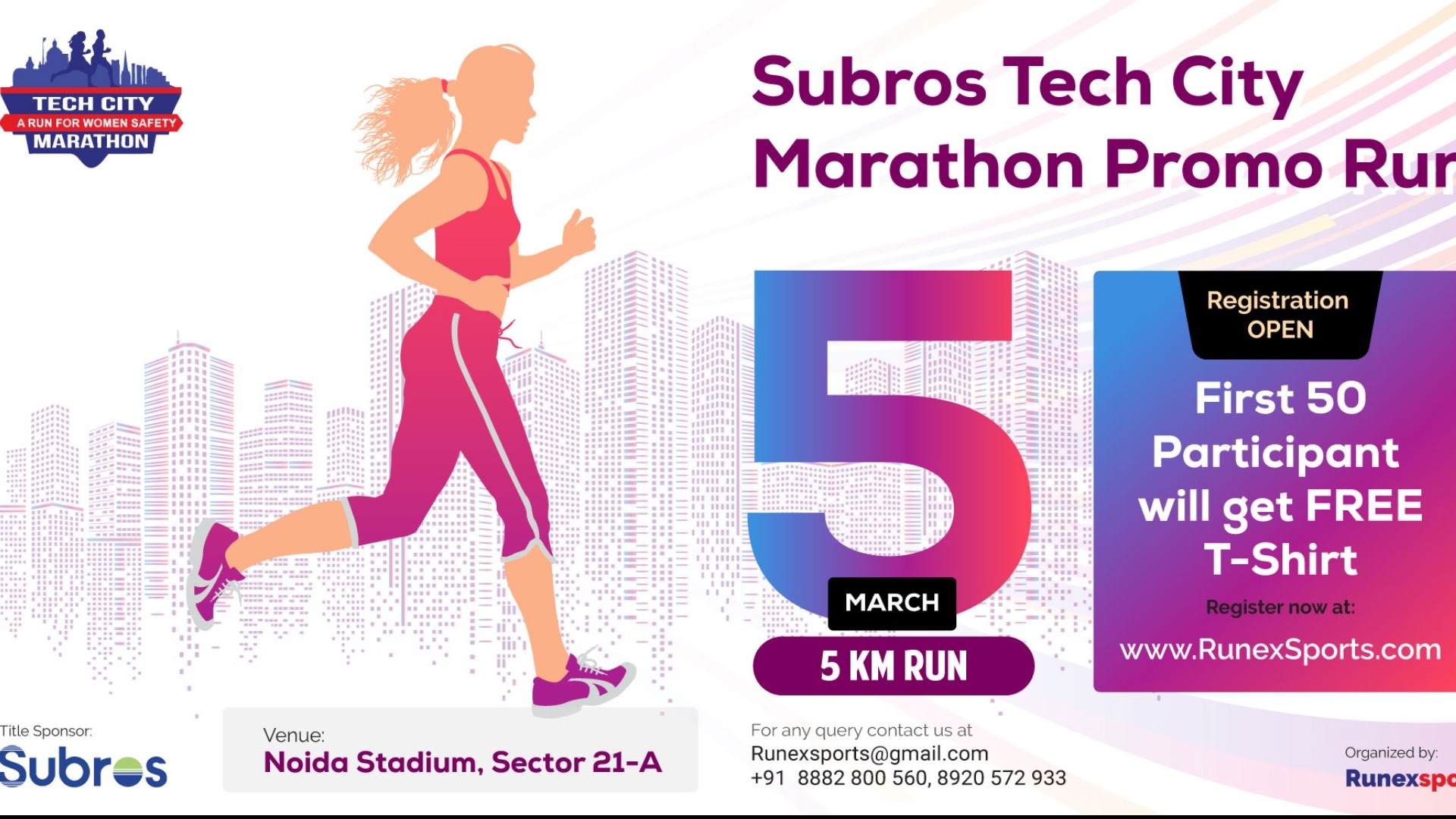 PROMO RUN - SUBROS TECH CITY MARATHON Tickets by Runex Sports, Sunday ...