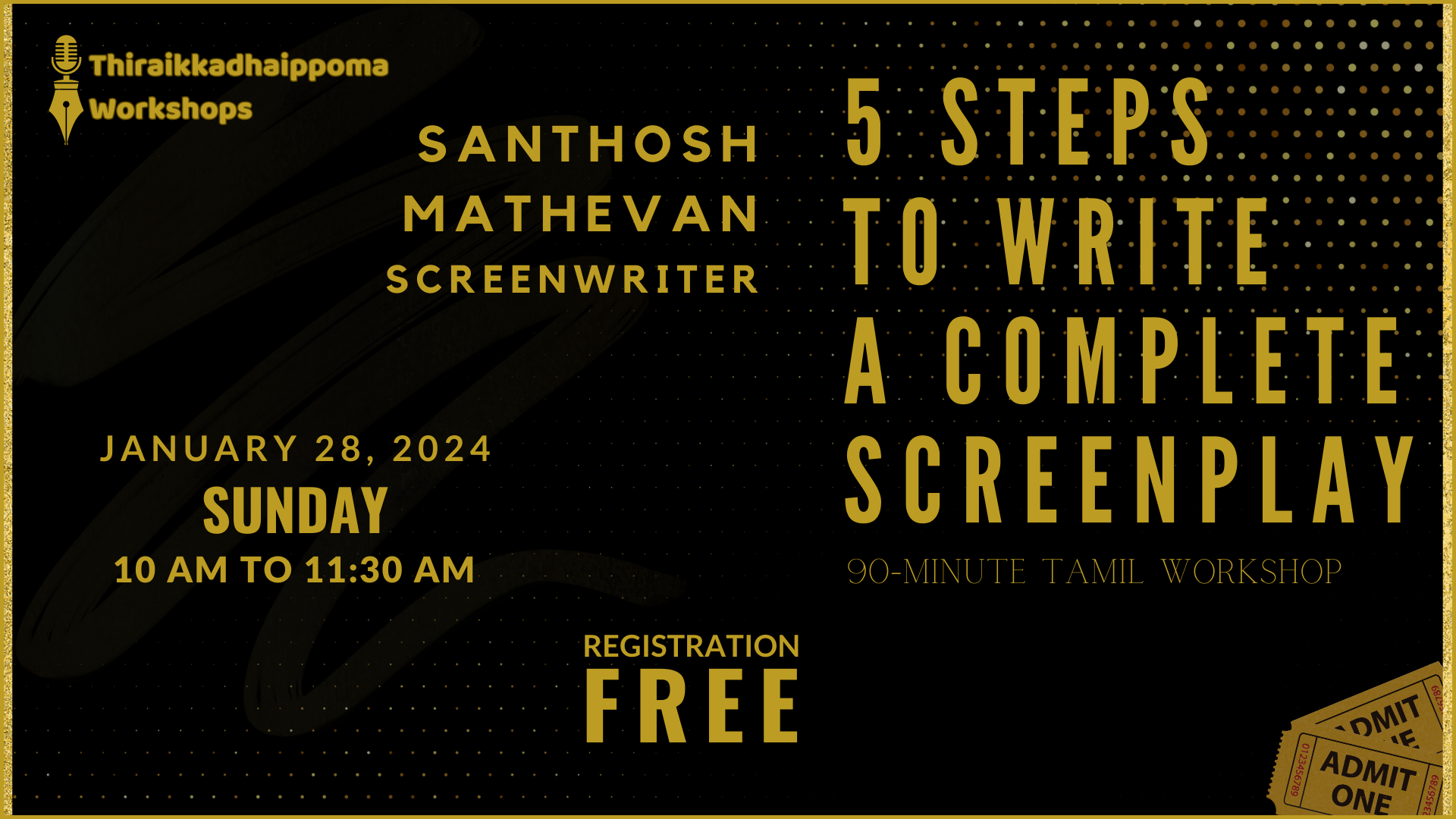 Five Steps to Write a Complete Screenplay - Workshop Tickets by ...