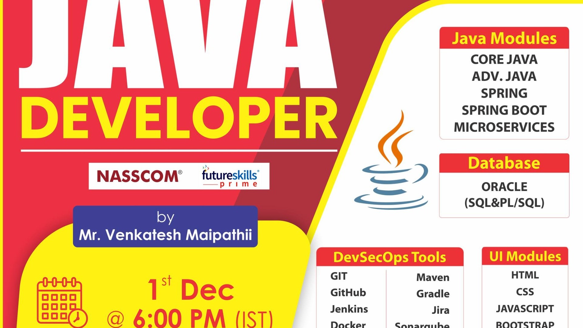 NO.1 Full Stack Java Developer Online Training - NareshIT Tickets by ...