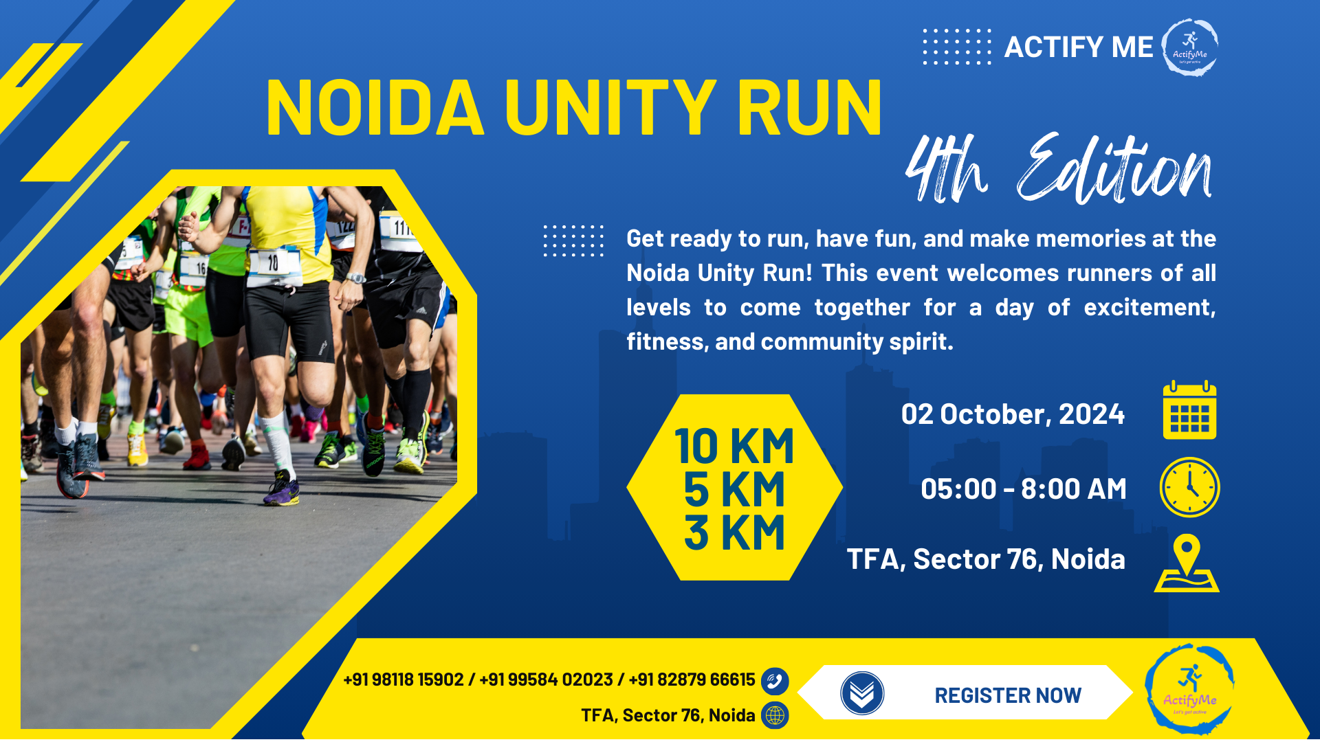 Noida's Unity Run Event - 4th Edition Tickets by ActifyMe, Wednesday, October 02, 2024, Noida Event