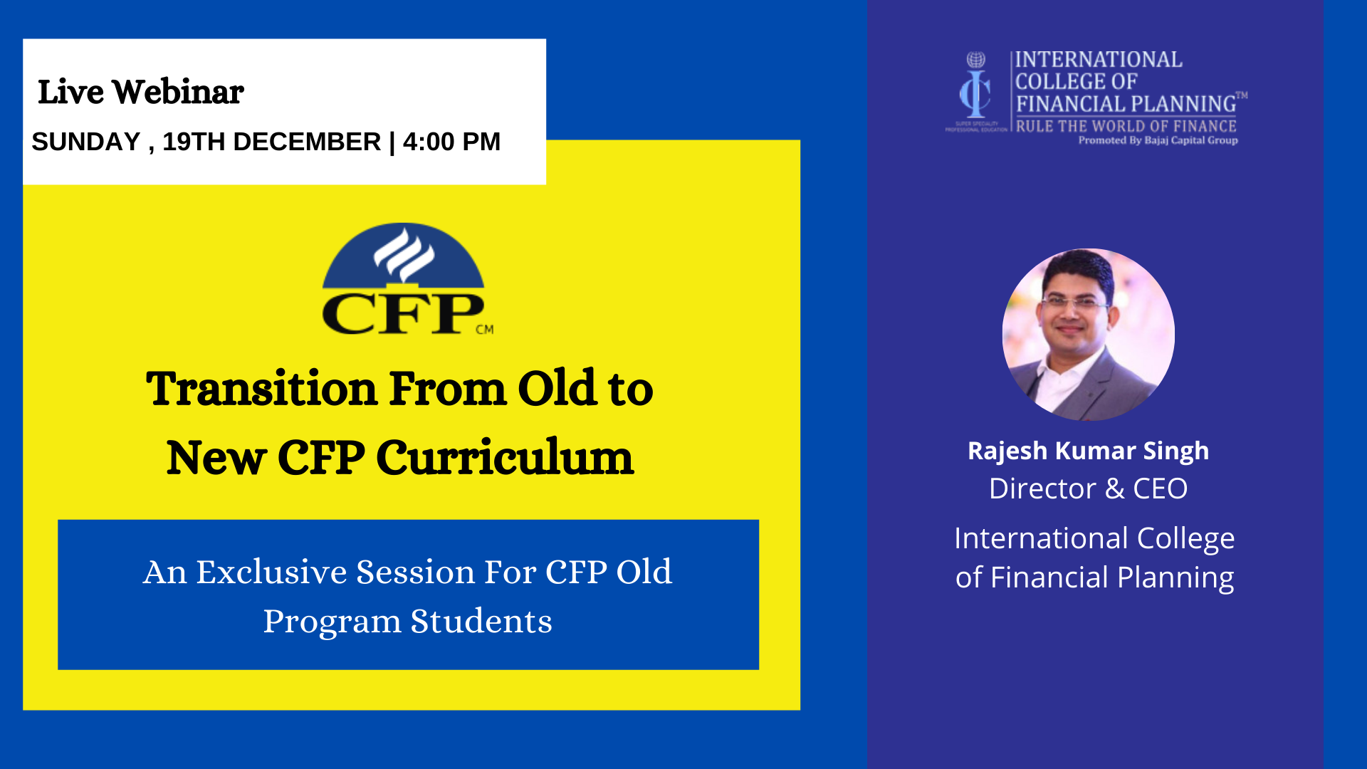 Transition from Old to New CFP Program Tickets by International College ...
