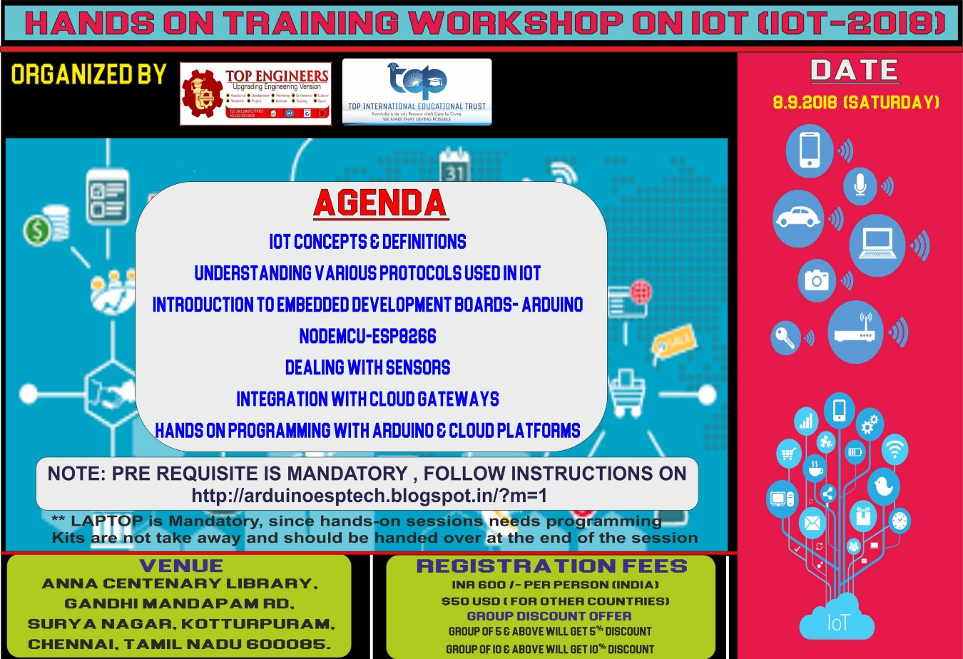 HANDS ON TRAINING WORKSHOP ON IOT (IOT-2018) Tickets by TOP ENGINEERS ...