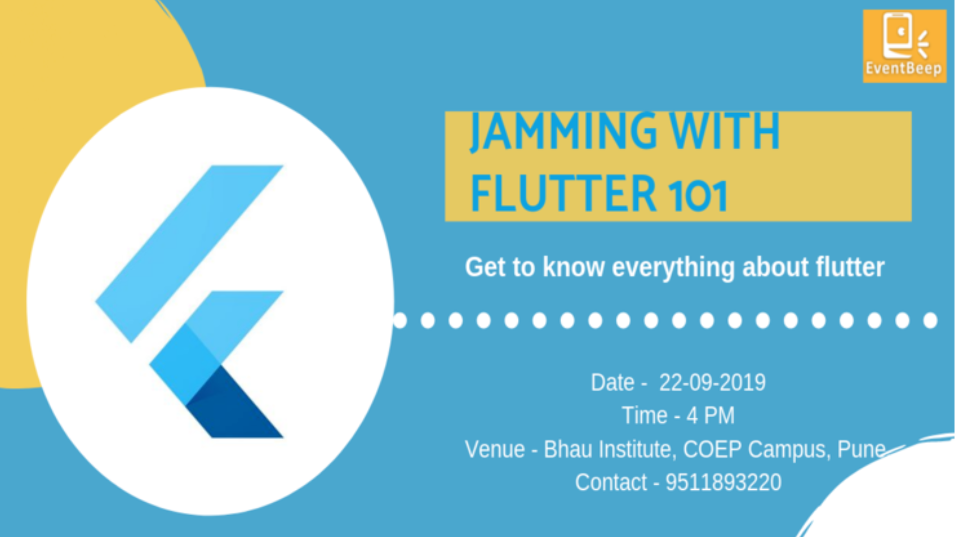 Jamming with Flutter 101 Tickets by Aachal, Sunday, September 22, 2019, pune Event