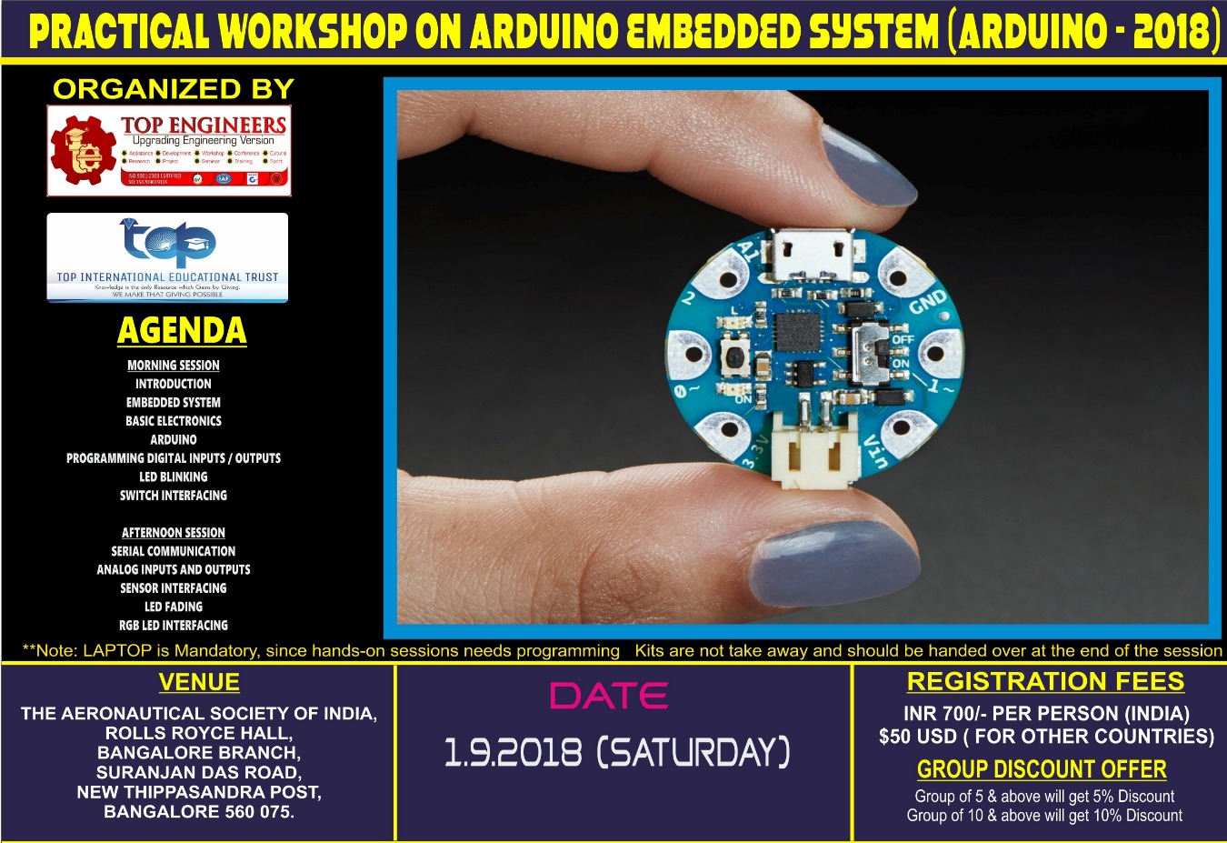 Practical Workshop On Arduino Embedded System Arduino 2018 Tickets