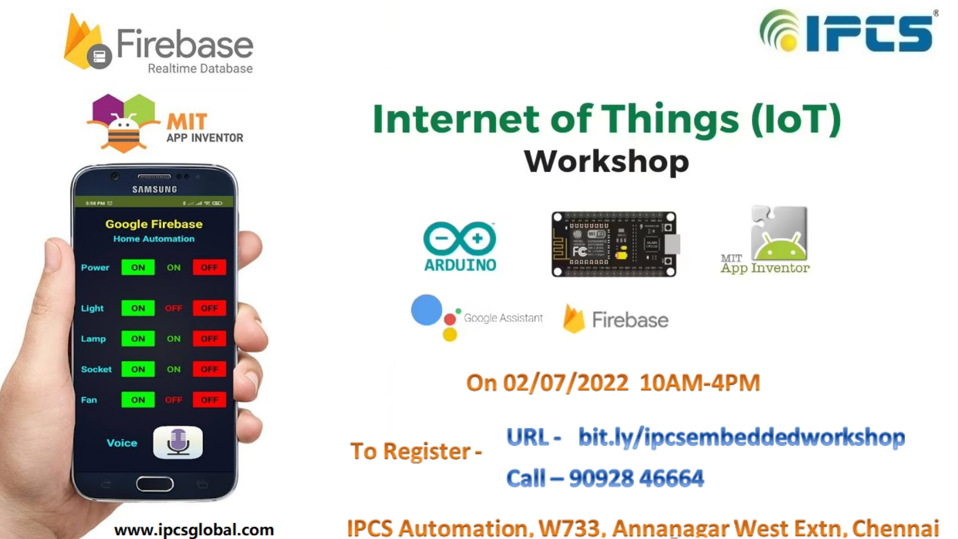 Embedded IOT Workshop in Chennai Tickets by IPCS Automation, Saturday ...