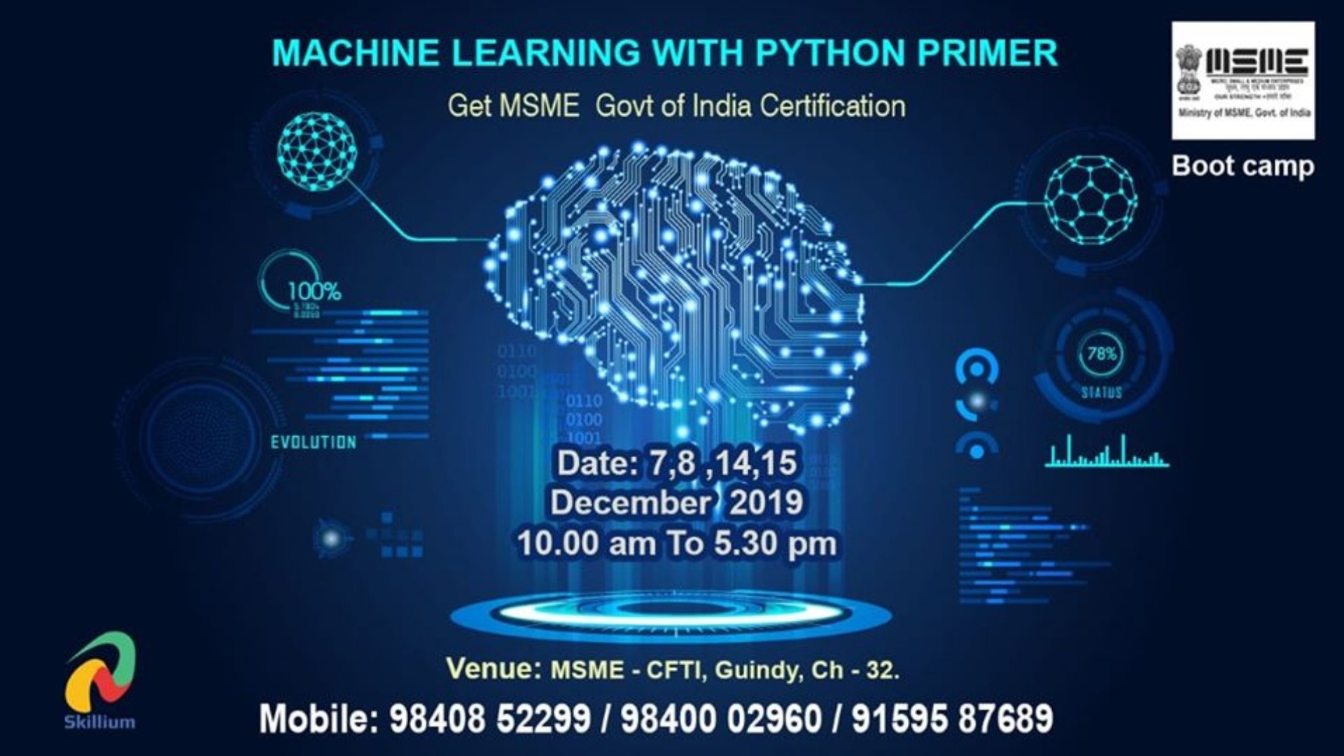 Machine Learning with Python - An MSME Government Certified Program Tickets by Skillium ...