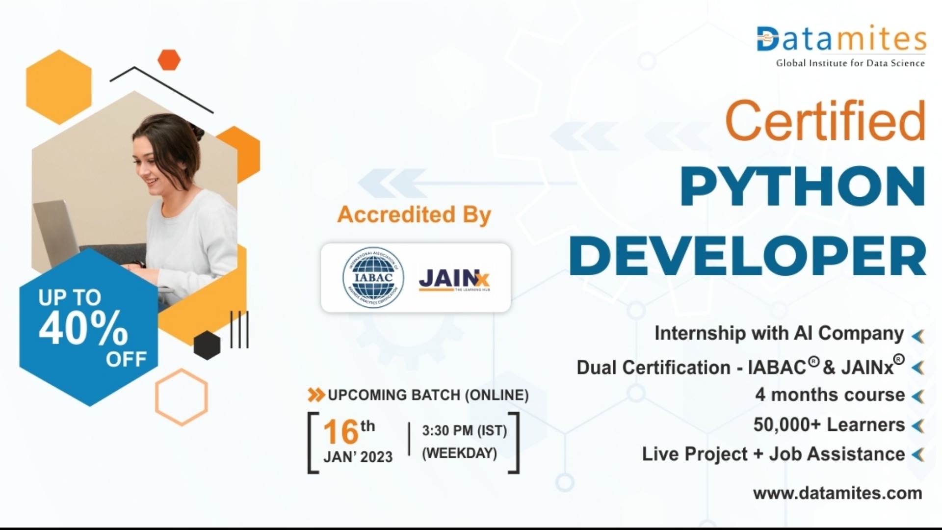 CERTIFIED PYTHON DEVELOPER COURSE IN INDIA Tickets by DataMites, Monday ...