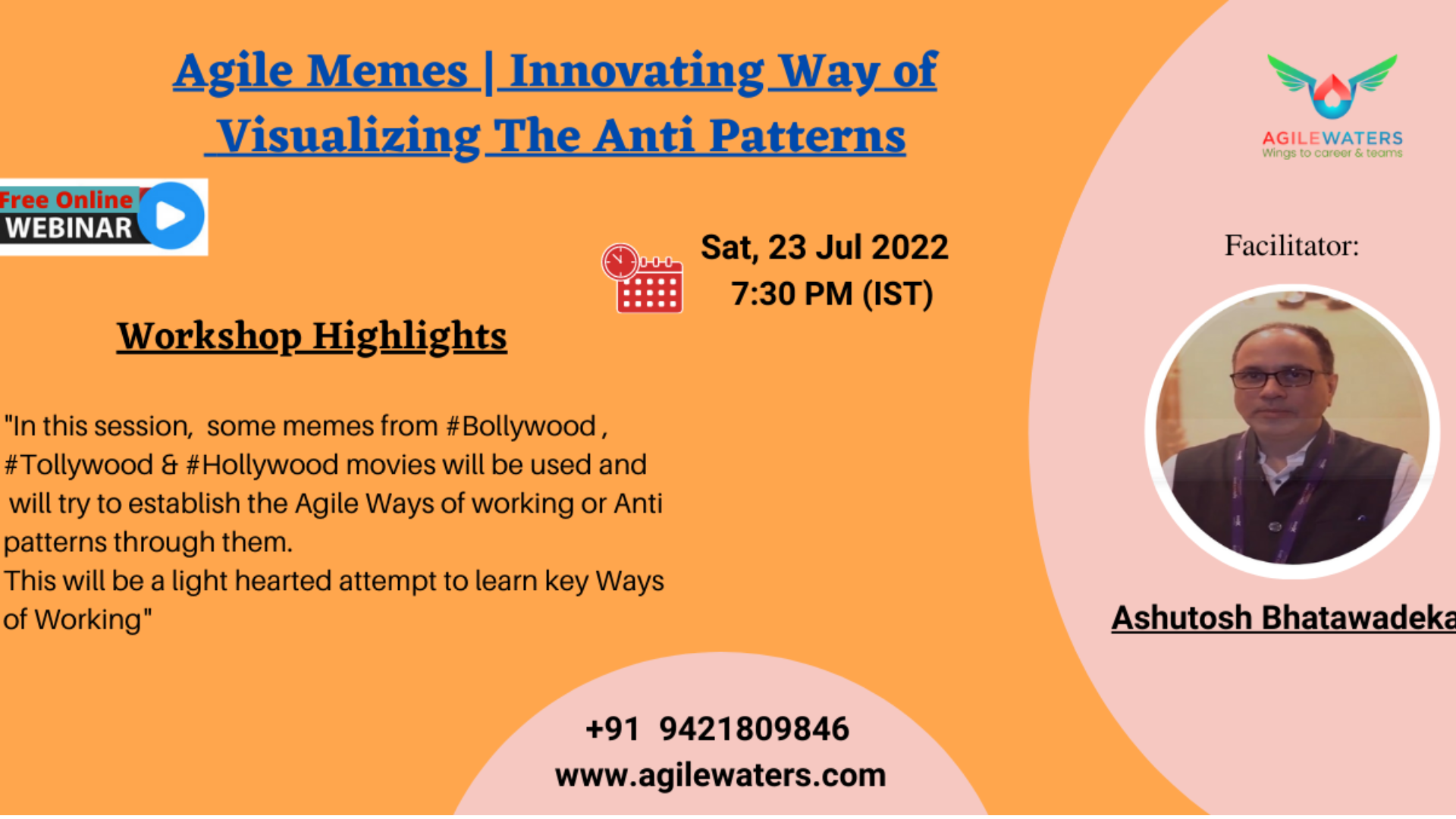 Free Webinar By Agilewaters Agile Memes Innovating Way Of Visualizing The Anti Patterns Tickets