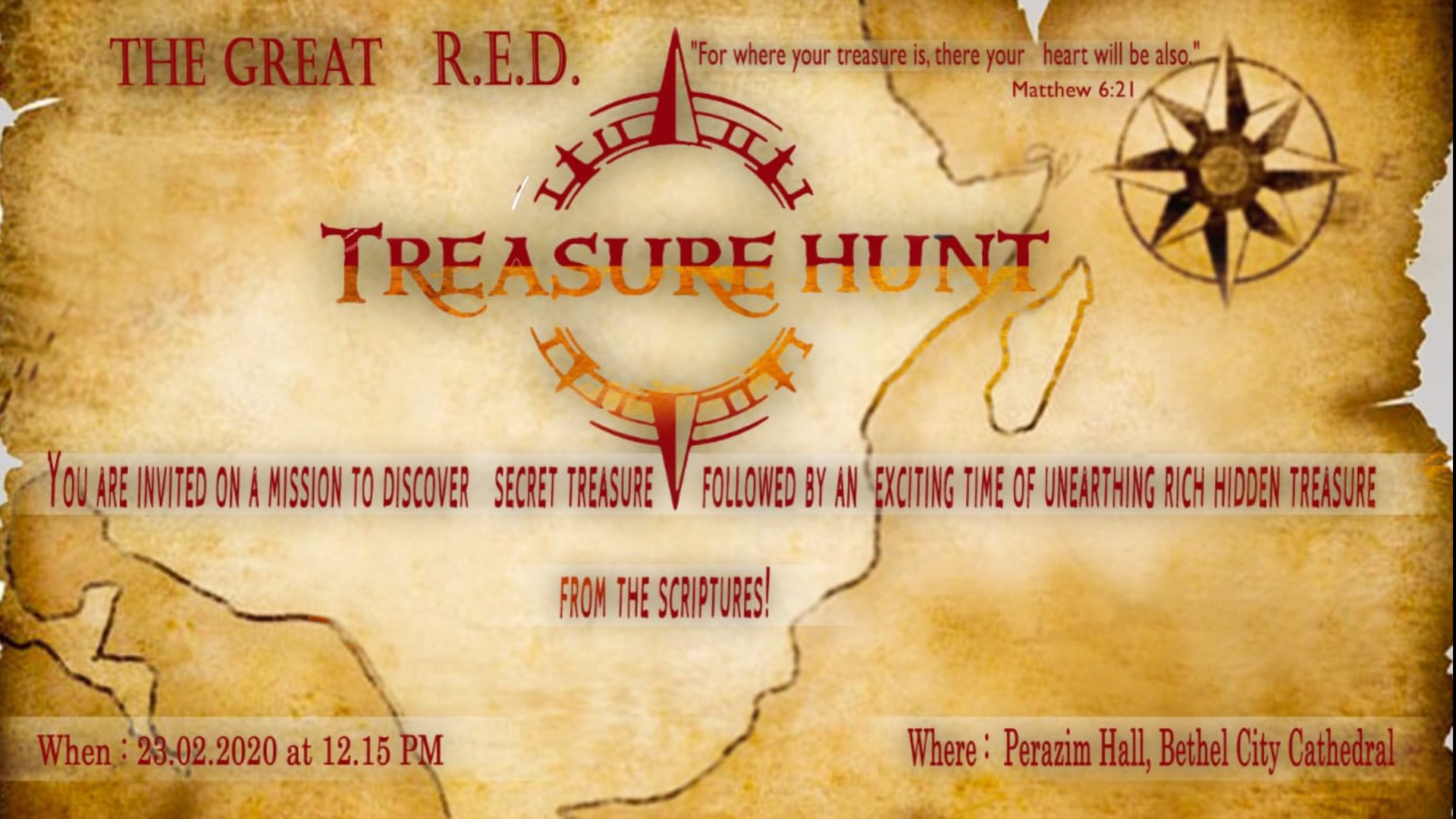 Treasure Hunt - R.E.D. Event ! Tickets by R.E.D Youth Fellowship ...