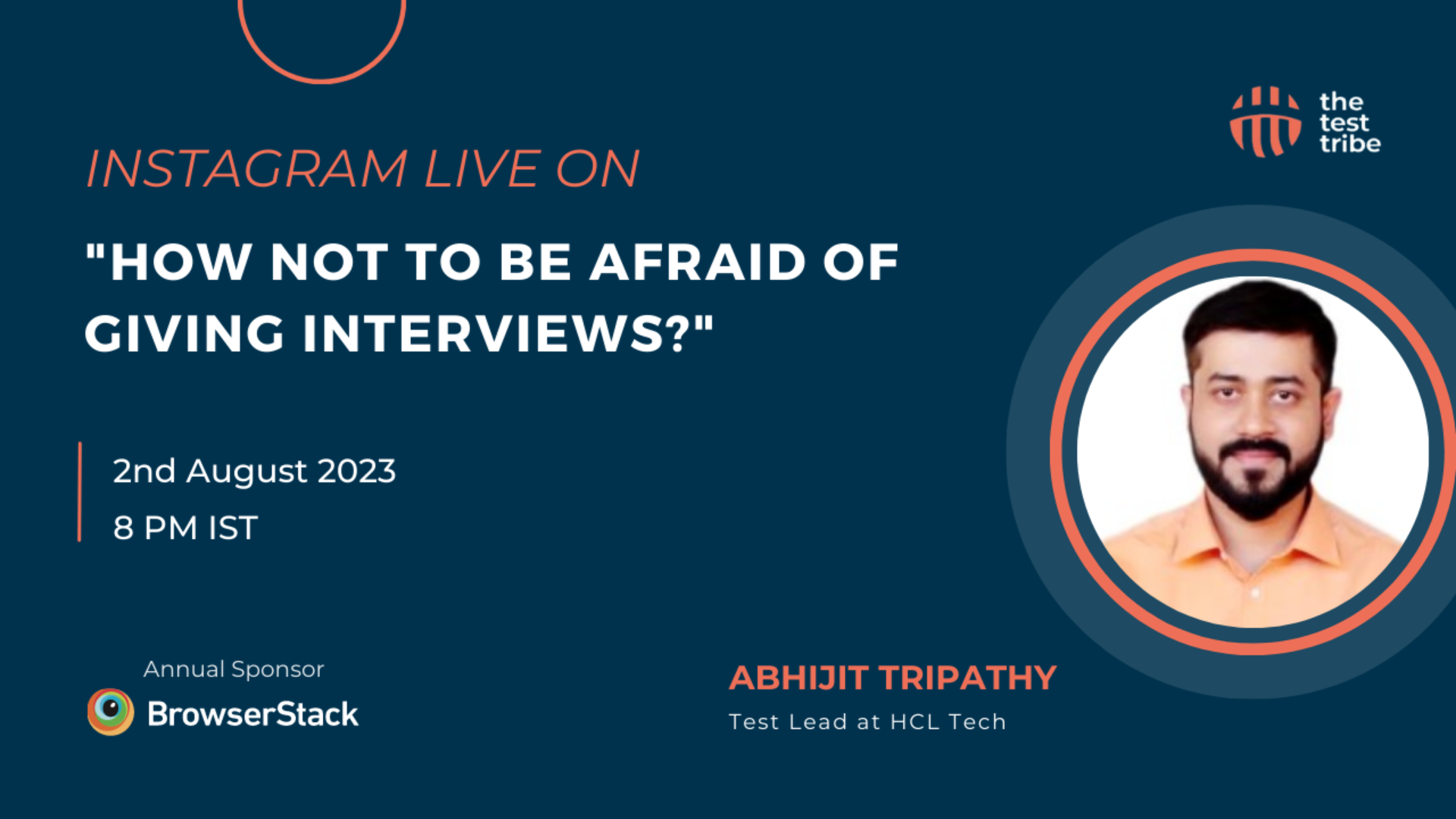 Instagram Live with Abhijit Tripathy Tickets by The Test Tribe ... Instagram Live with Abhijit Tripathy Tickets by The Test Tribe ...