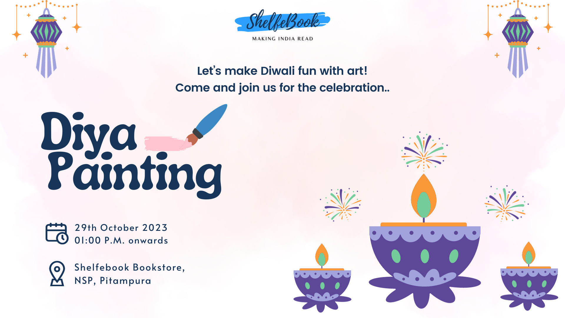 Diya Painting Tickets by Shelfebook, Sunday, October 29, 2023, New ...