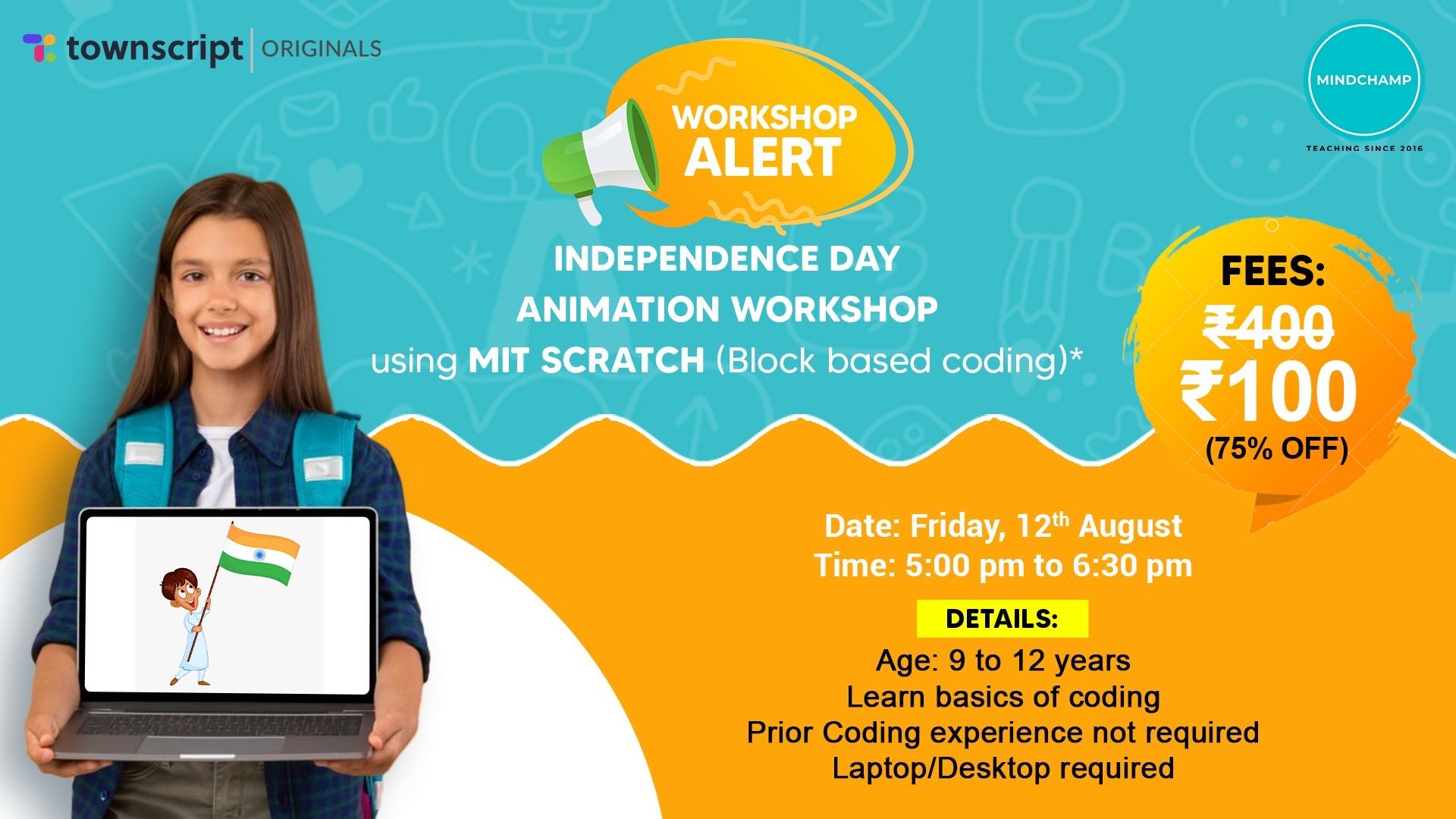 Independence Day Workshop (Block based coding) Tickets by Townscript ...