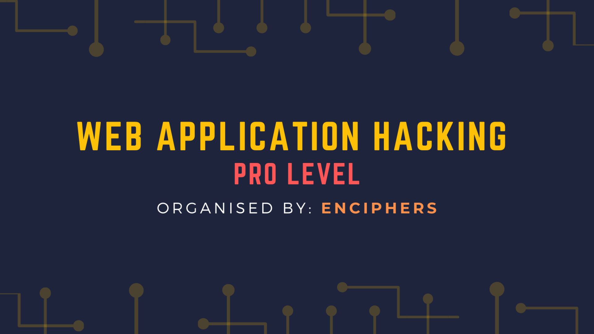Web Application Hacking: Pro Level Tickets by ENCIPHERS, Saturday ...