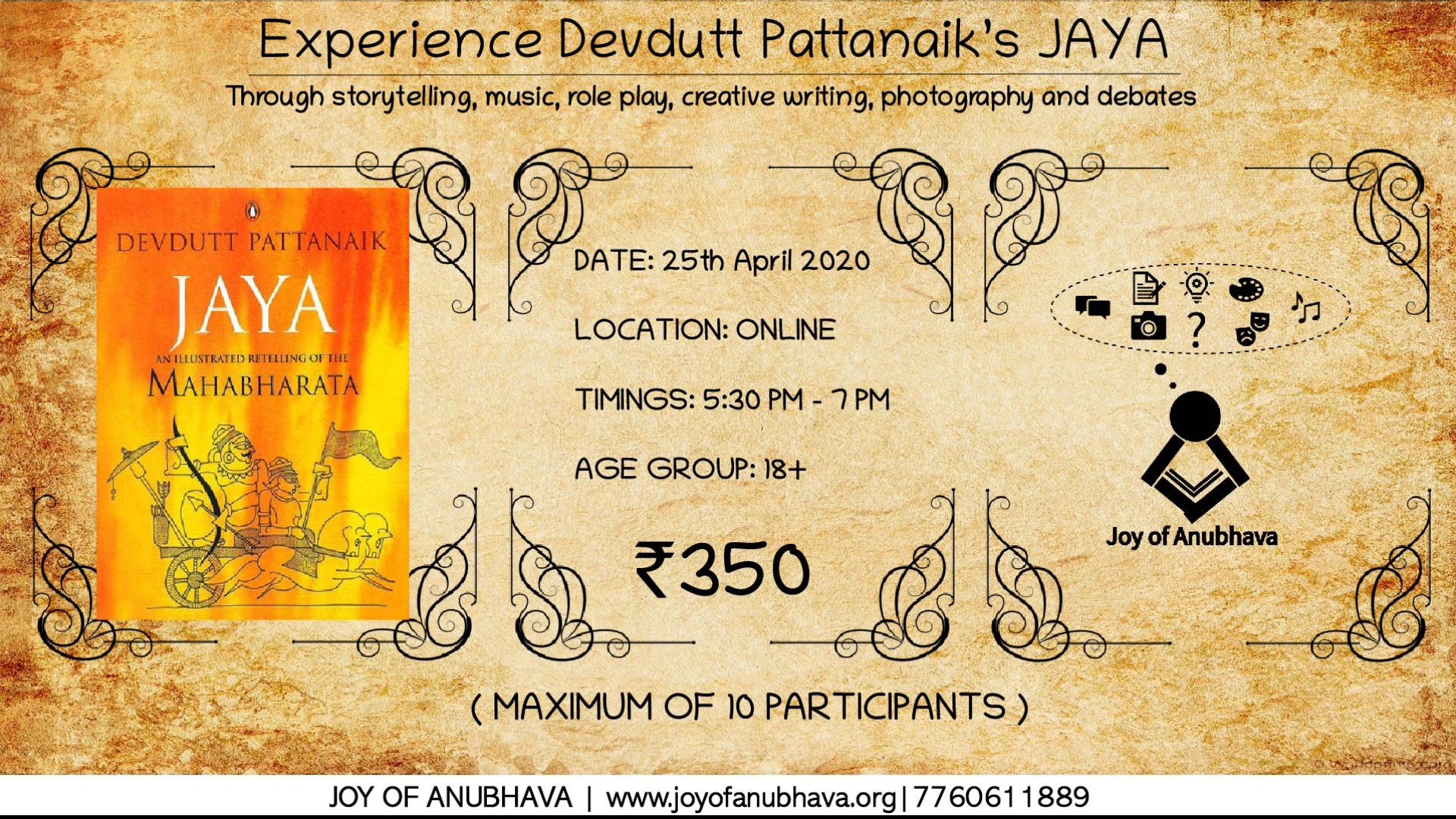 Experience Devdutt Pattanaik's Jaya Tickets by Joy of Anubhava ...