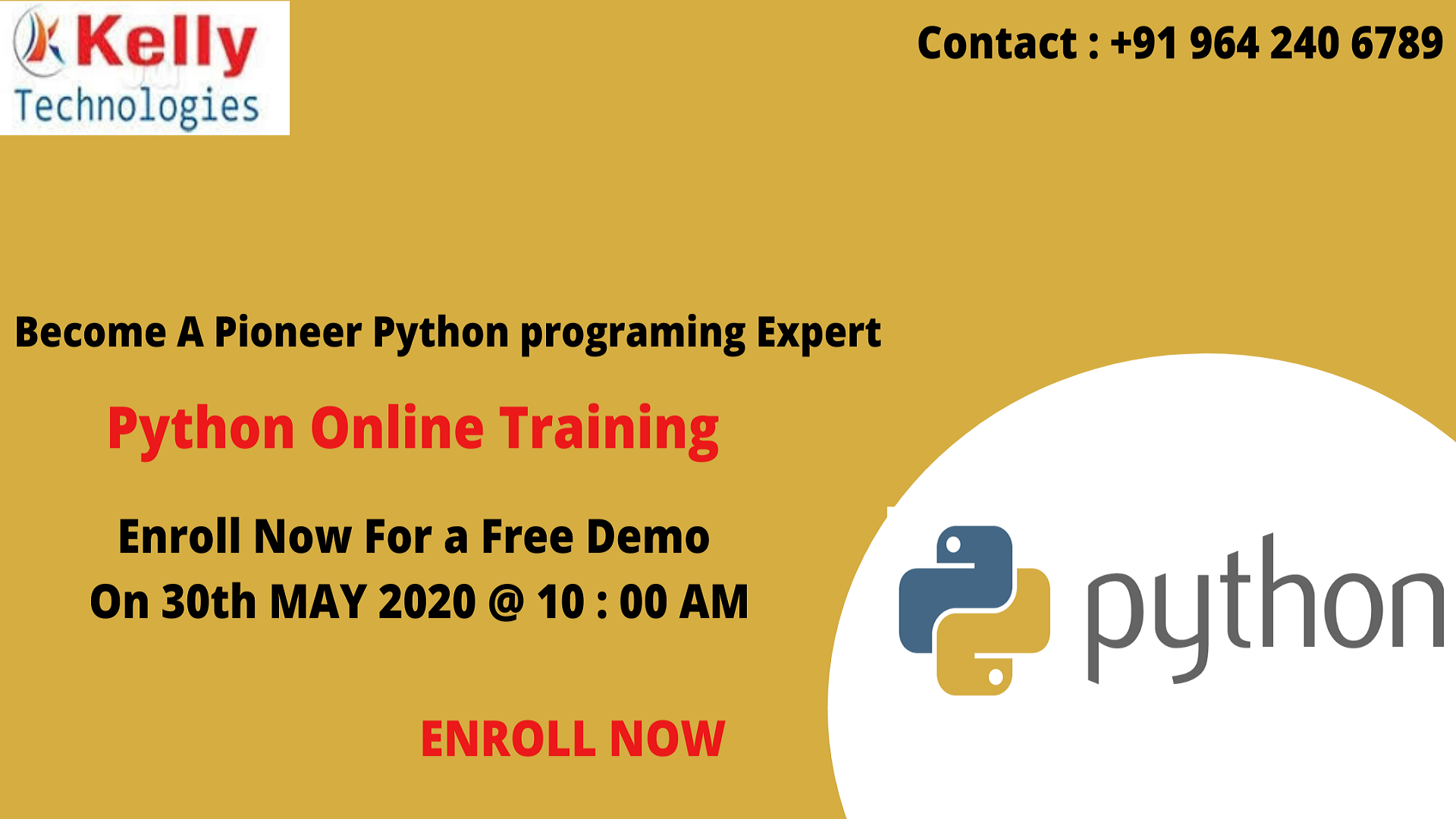 Must Attend Free Demo On Python Exclusively By Programming Experts At Kelly Technologies Tickets ...