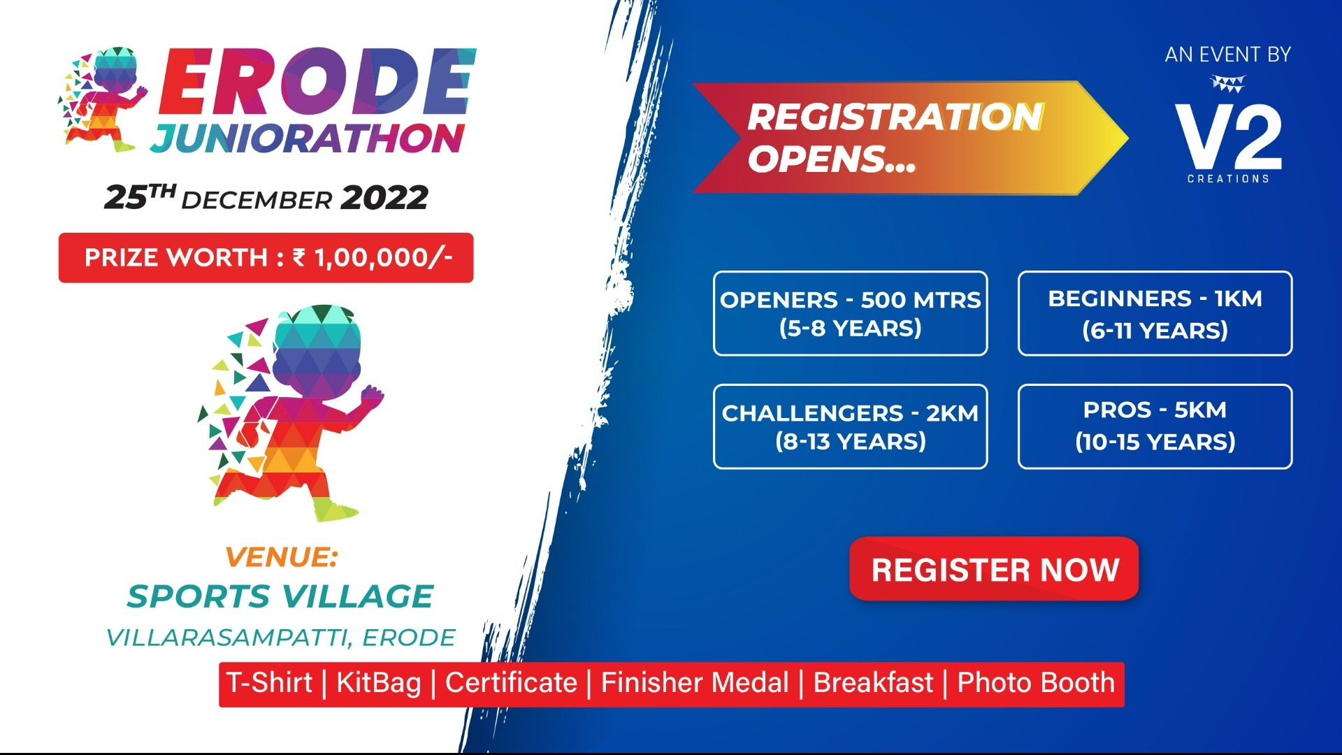 ERODE JUNIORATHON 2022 Tickets by V2 CREATIONS, Sunday, December 25 ...