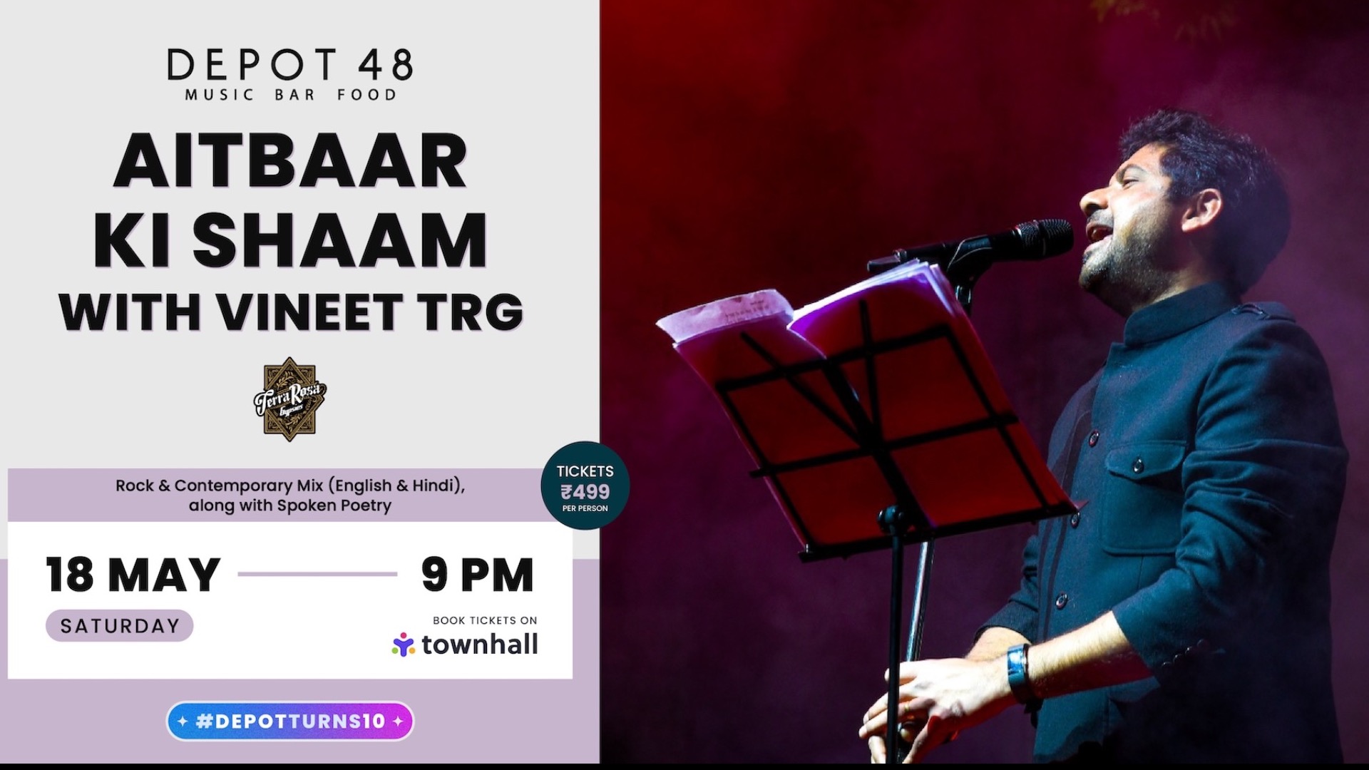 Aitbaar Ki Shaam with Vineet TRG Tickets by Depot48, Saturday, May 18 ...