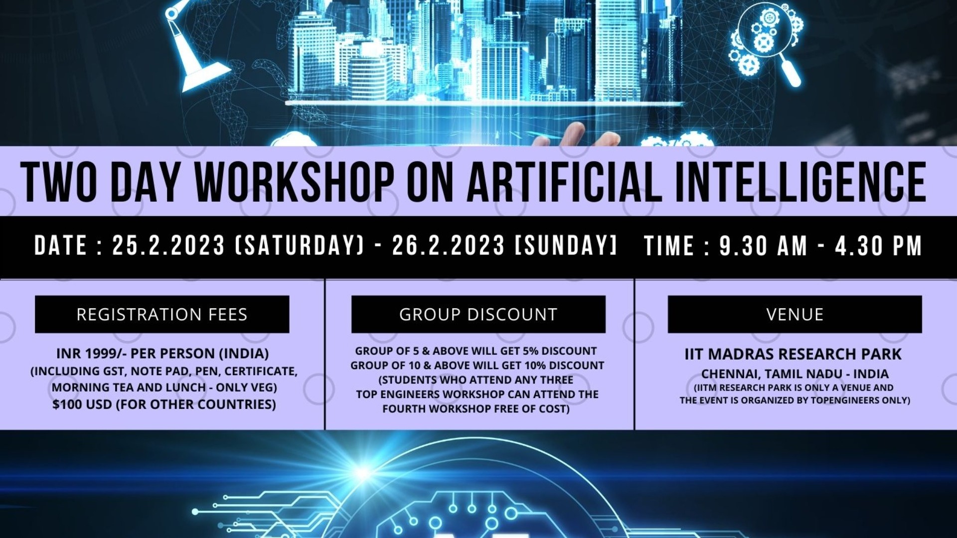 TWO DAY WORKSHOP ON ARTIFICIAL INTELLIGENCE Tickets by Top Engineers, Saturday, February 25 ...