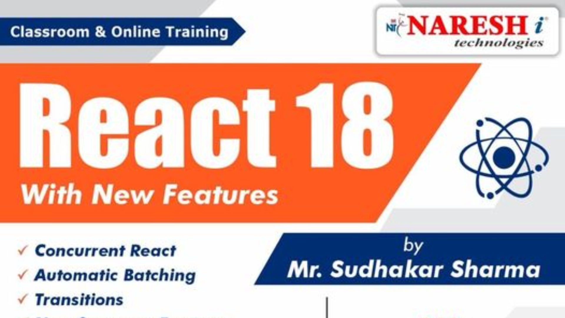 Attend Free Demo On React 18 with New Features - NareshIT Tickets by Tejaswini Naresh IT, Monday ...