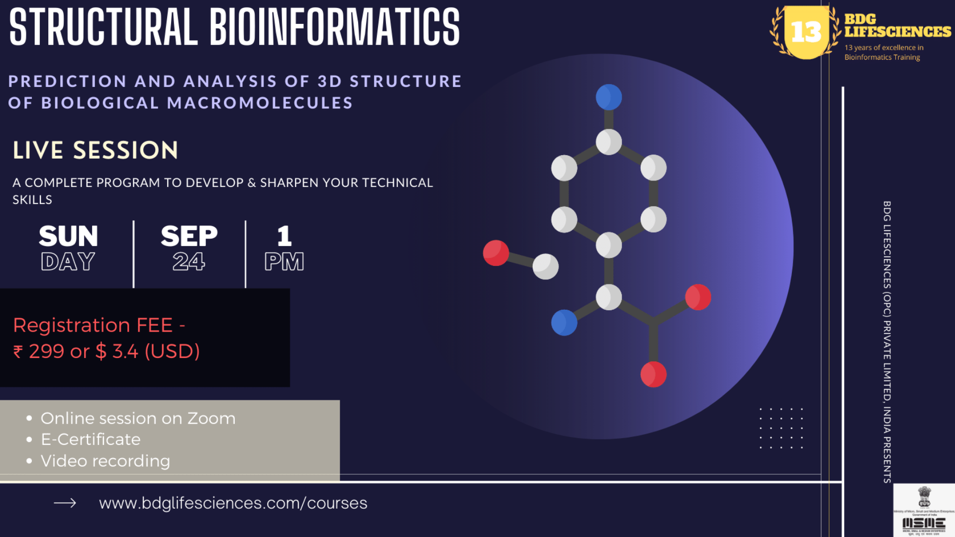 Structural Bioinformatics Online Workshop Tickets by BDG Lifesciences (OPC) Pvt. Ltd., Sunday ...