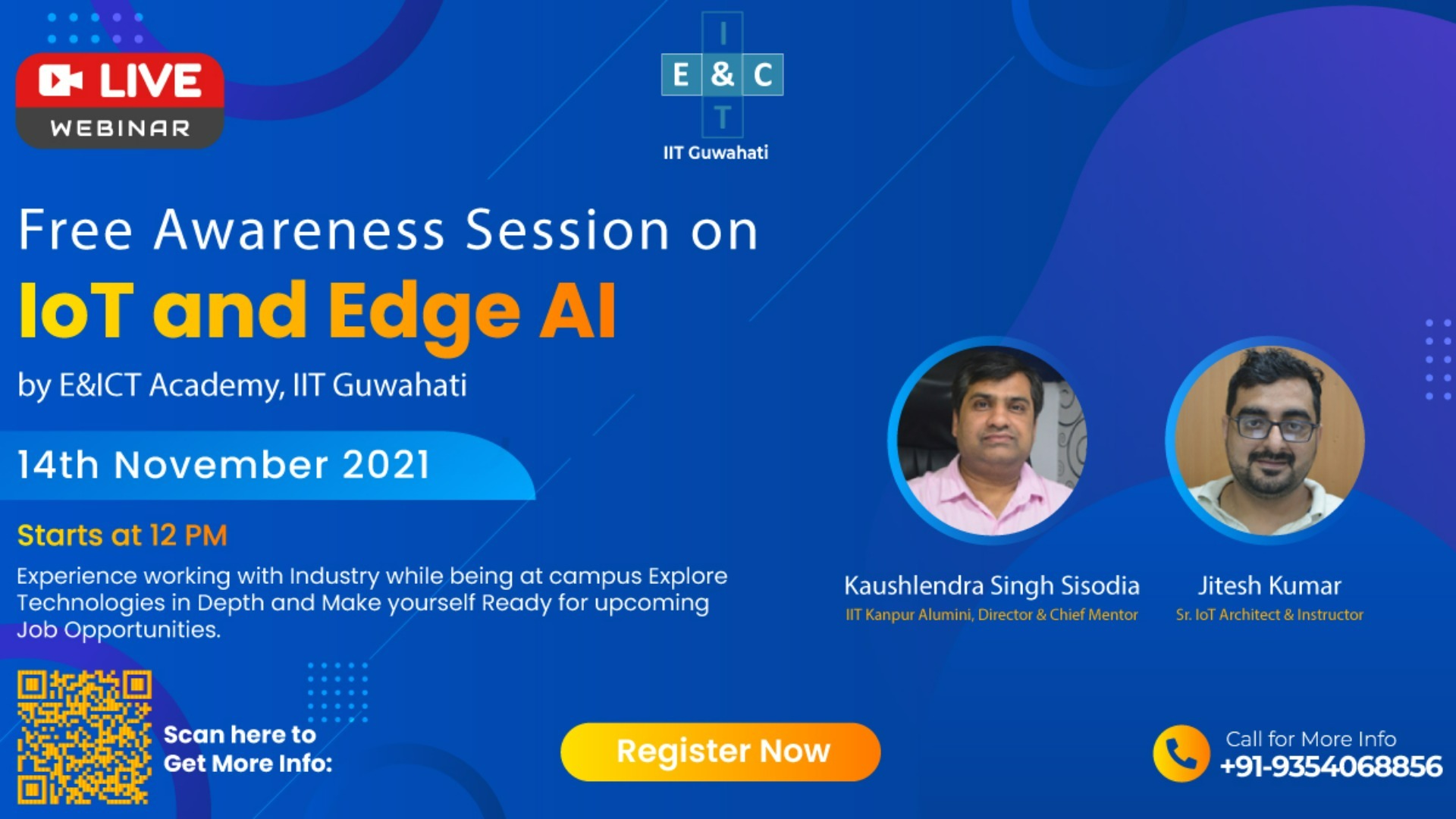 Webinar: Free Awareness Session on IoT and Edge AI By EICT Academy, IIT ...