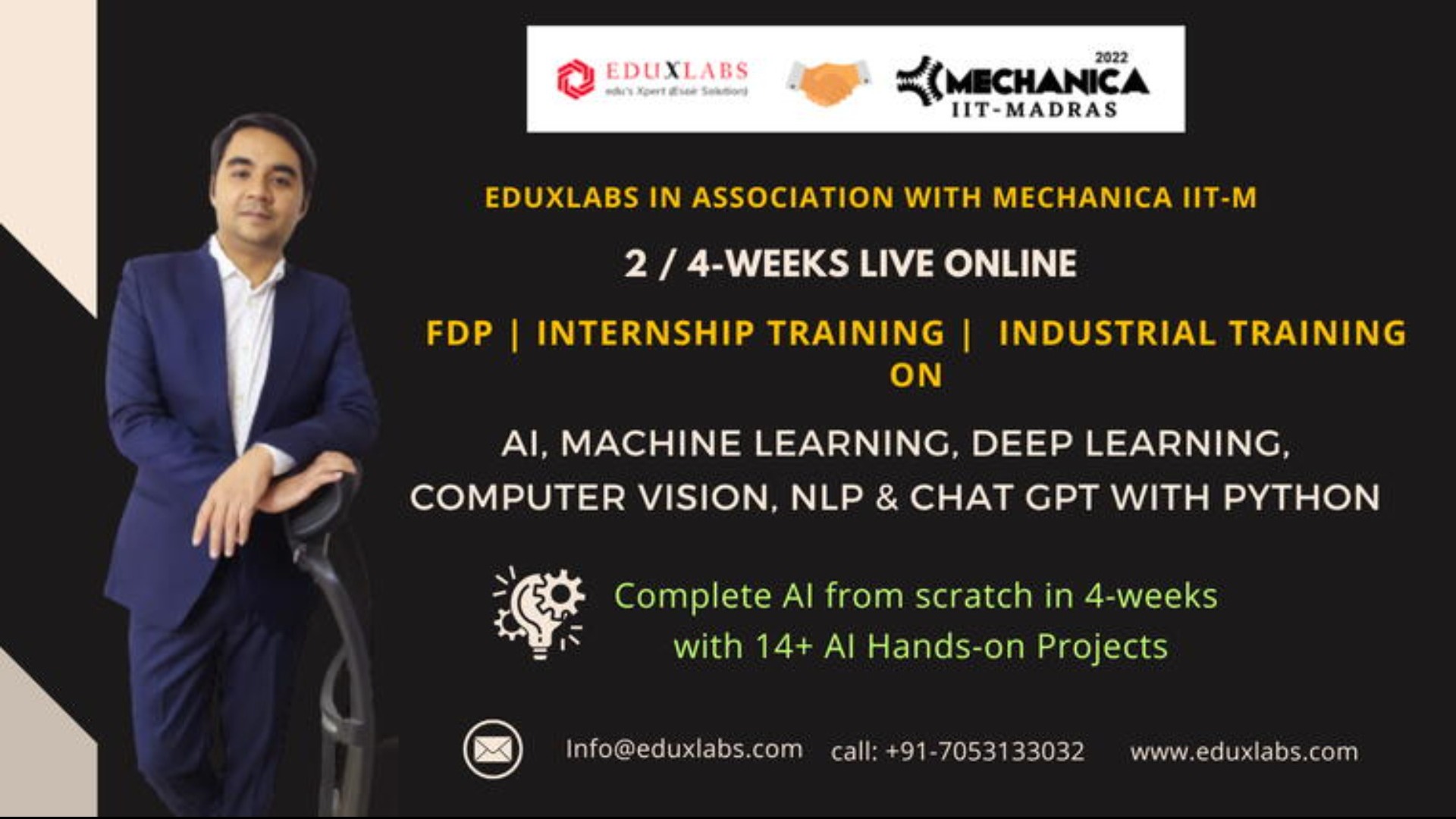 2/4-weeks Online Trainig - AI, Machine Learning, Deep Learning, CV, NLP & Chat GPT with Python ...