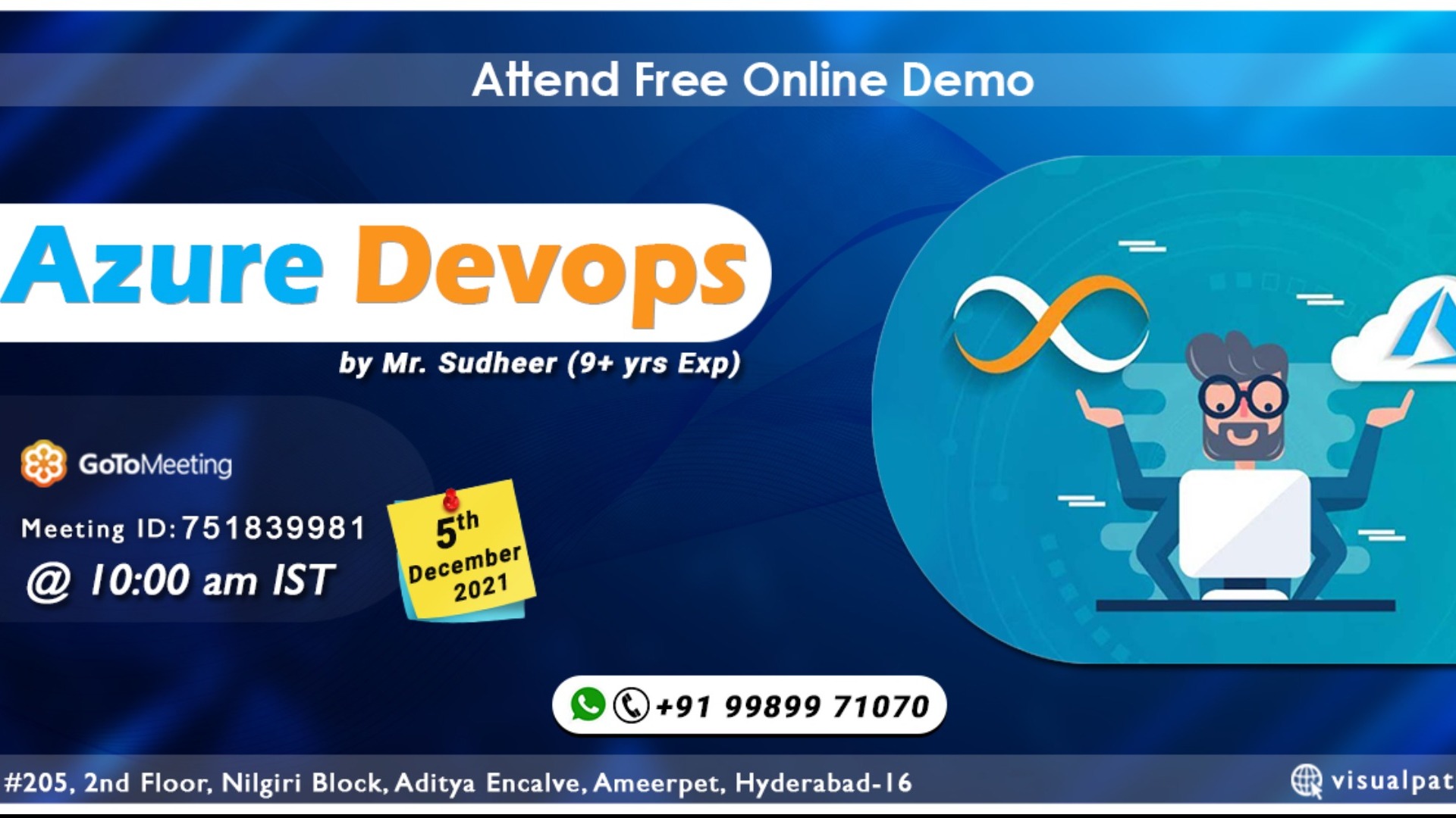 Azure DevOps Free Online Demo Tickets by Visualpath IT, Saturday, December 04, 2021, Online Event