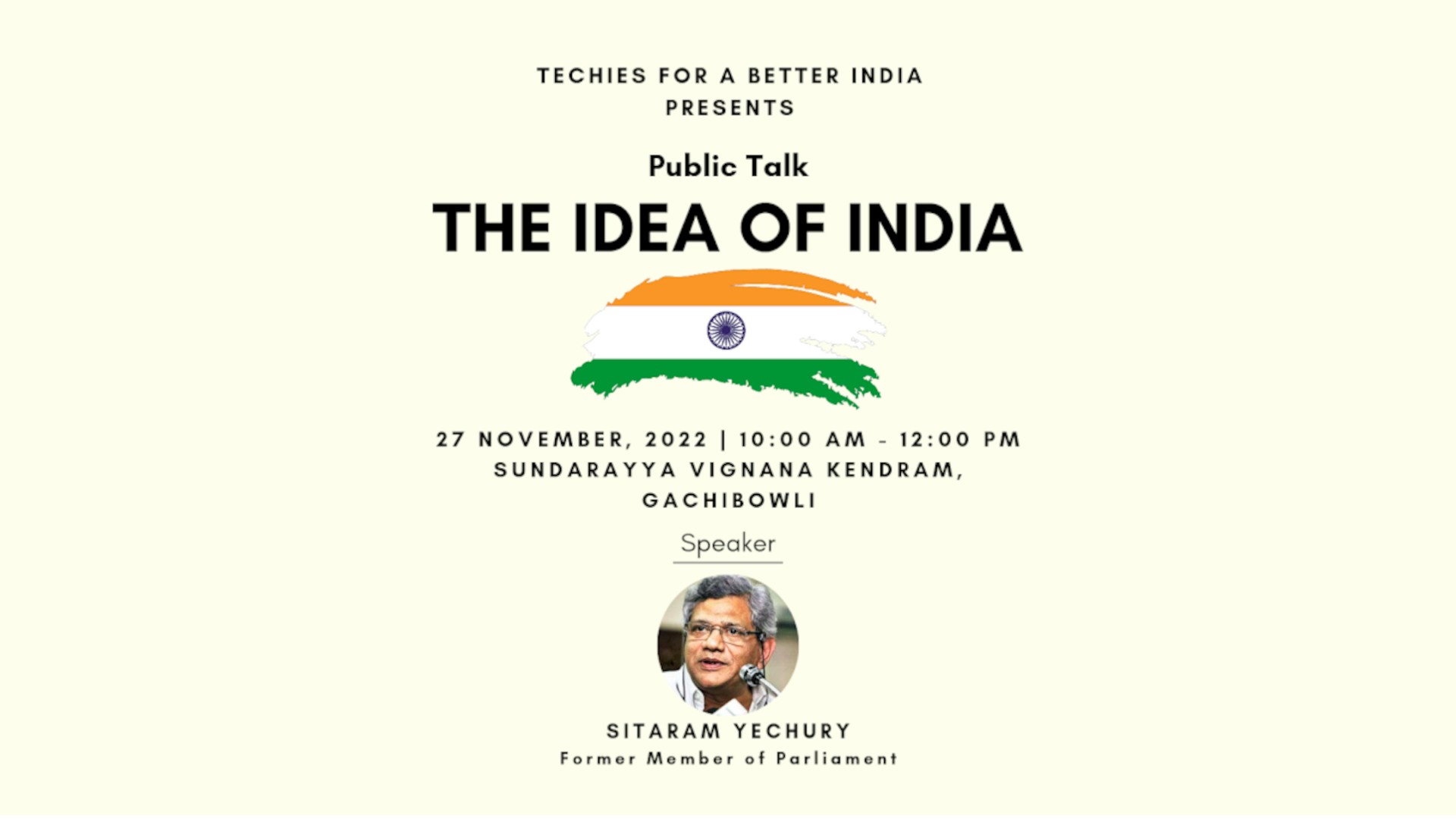 The Idea of India Tickets by Techies for a Better India, Sunday ...