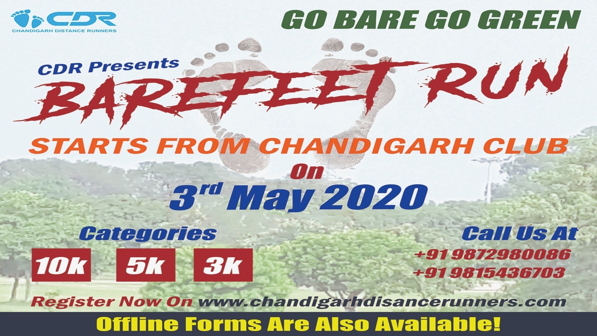 GO BARE GO GREEN Tickets by Chandigarh Distance Runners, Monday, May 03 ...