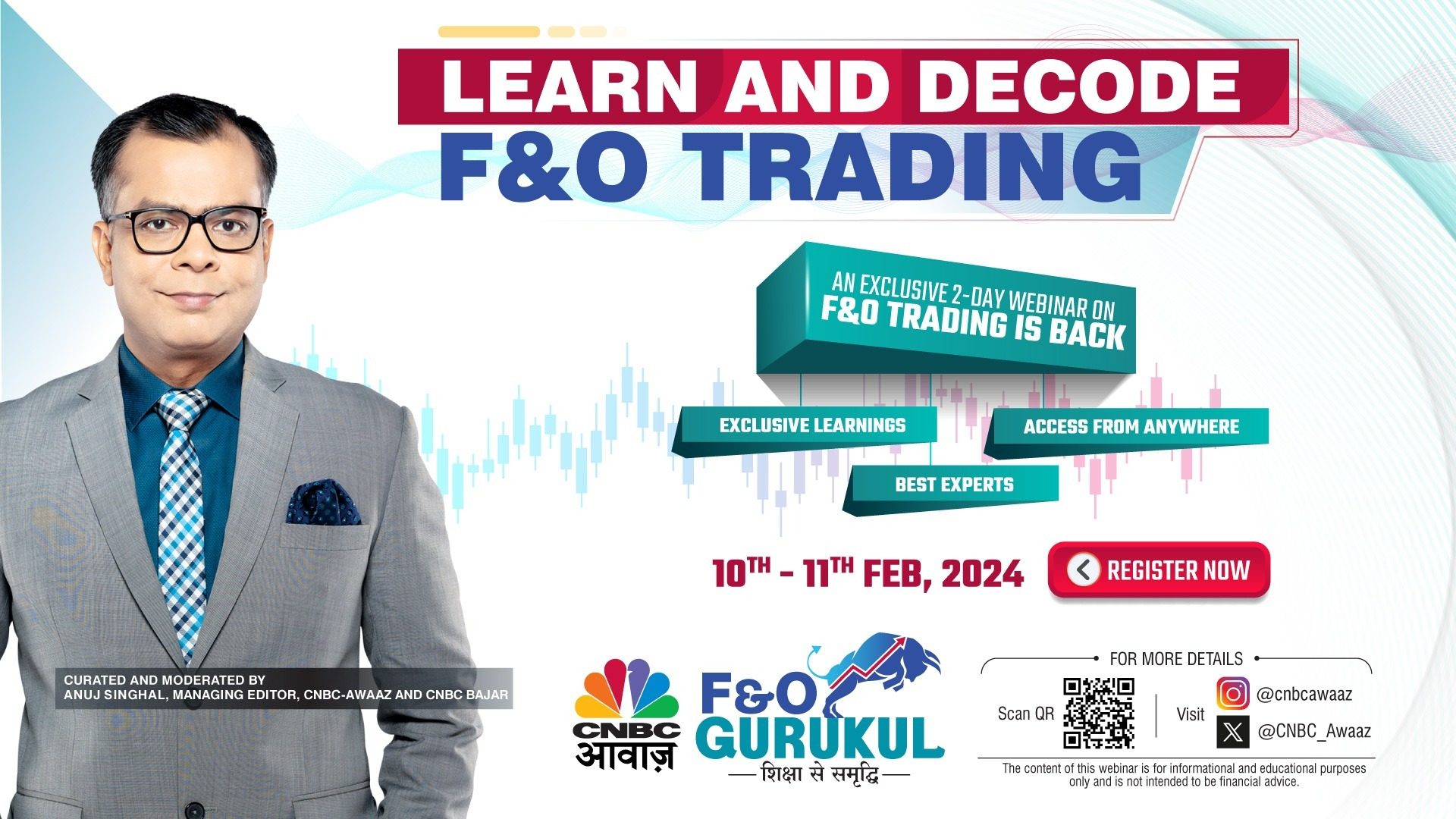 CNBC-Awaaz F&O Gurukul 2.0 Tickets by CNBC-AWAAZ, Saturday, February 10, 2024, Online Event