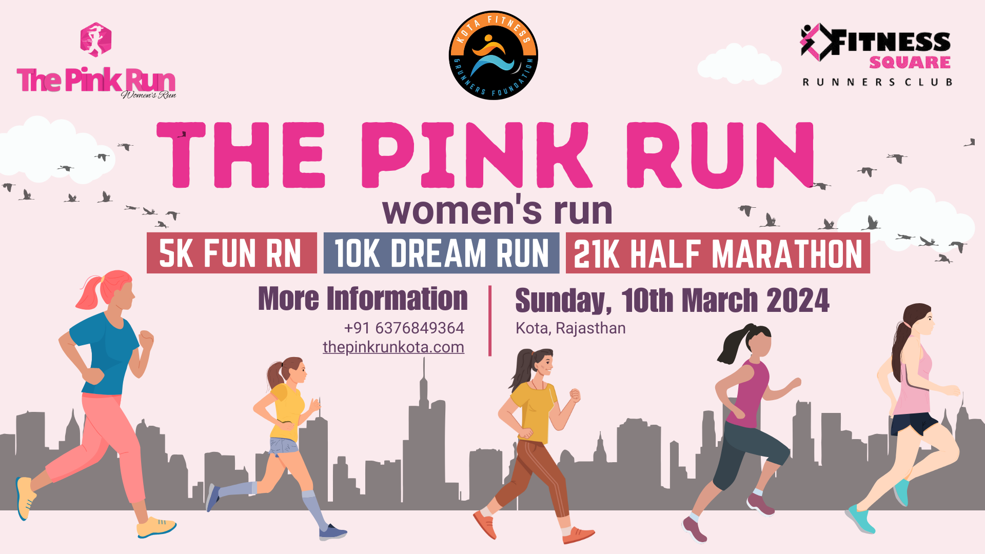 THE PINK RUN 2024 Tickets by Fitness square Runners Club, Sunday, March ...