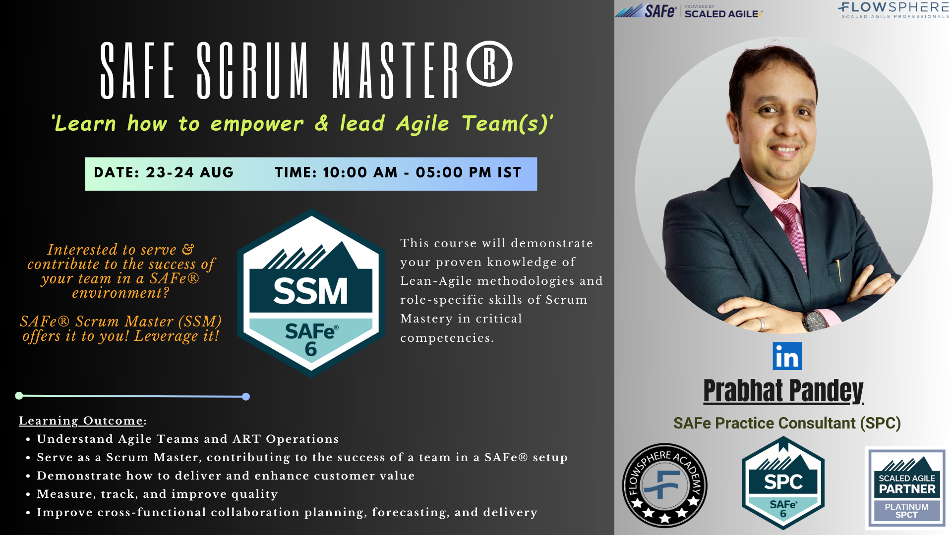 SAFe® Scrum Master Training by Scaled Agile Inc. Tickets by FlowSphere ...