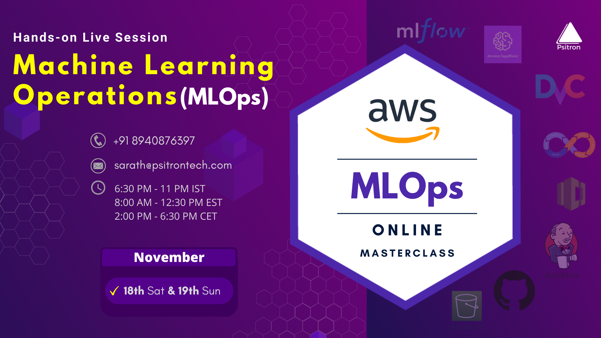 Machine Learning Operations (MLOps) Masterclass Tickets by Sarath Kumar, Saturday, November 18 ...
