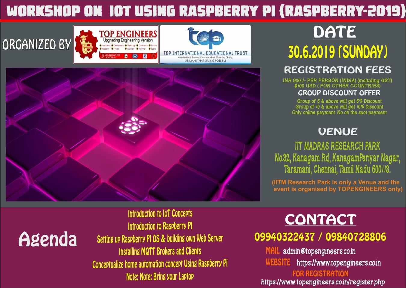 WORKSHOP ON IOT USING RASPBERRY PI (RASPBERRY-2019) Tickets by TOP ...