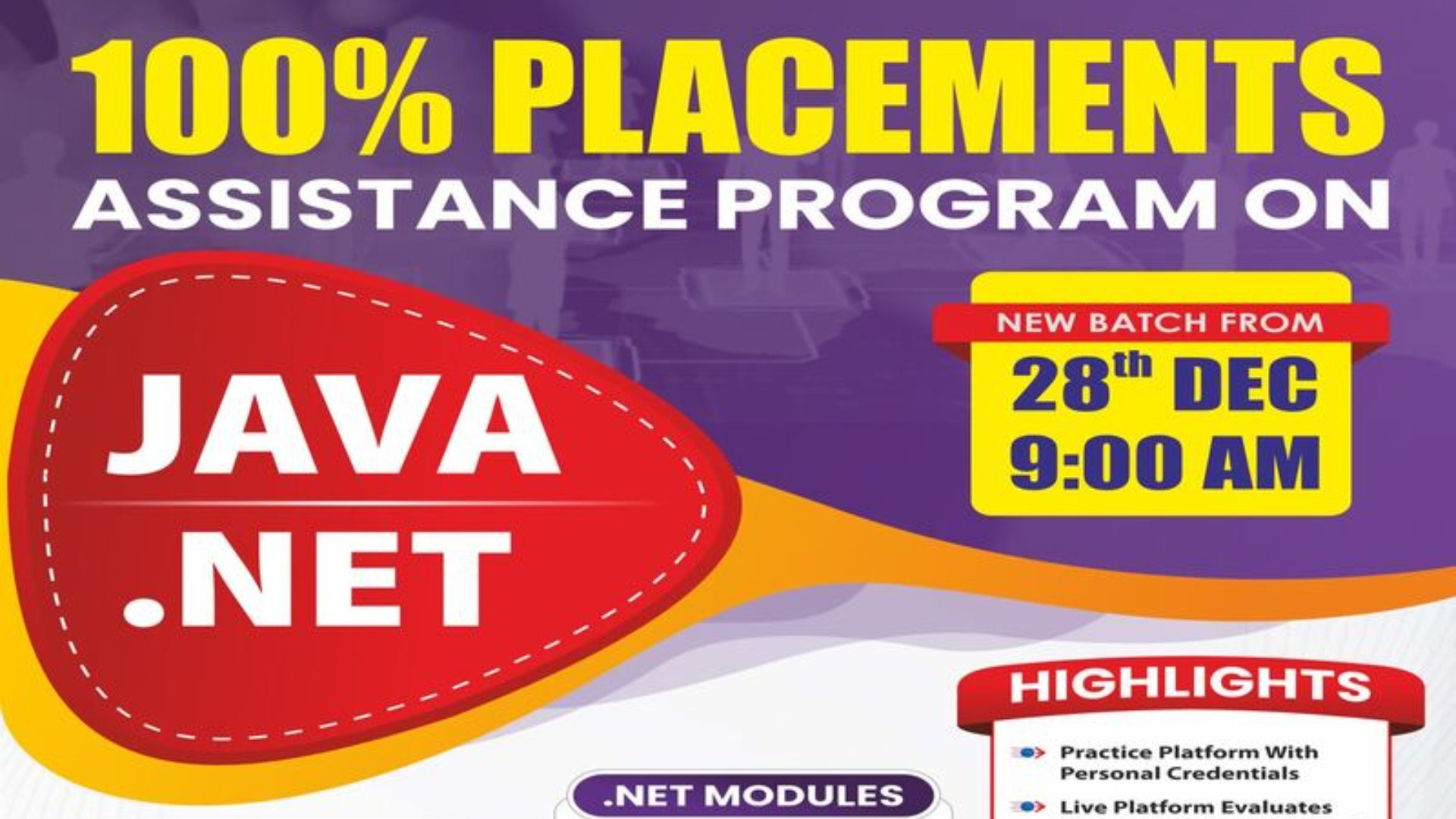 100% Placement Assistance Program On Java Developer & .Net in Hyderabad - NareshIT Tickets by ...
